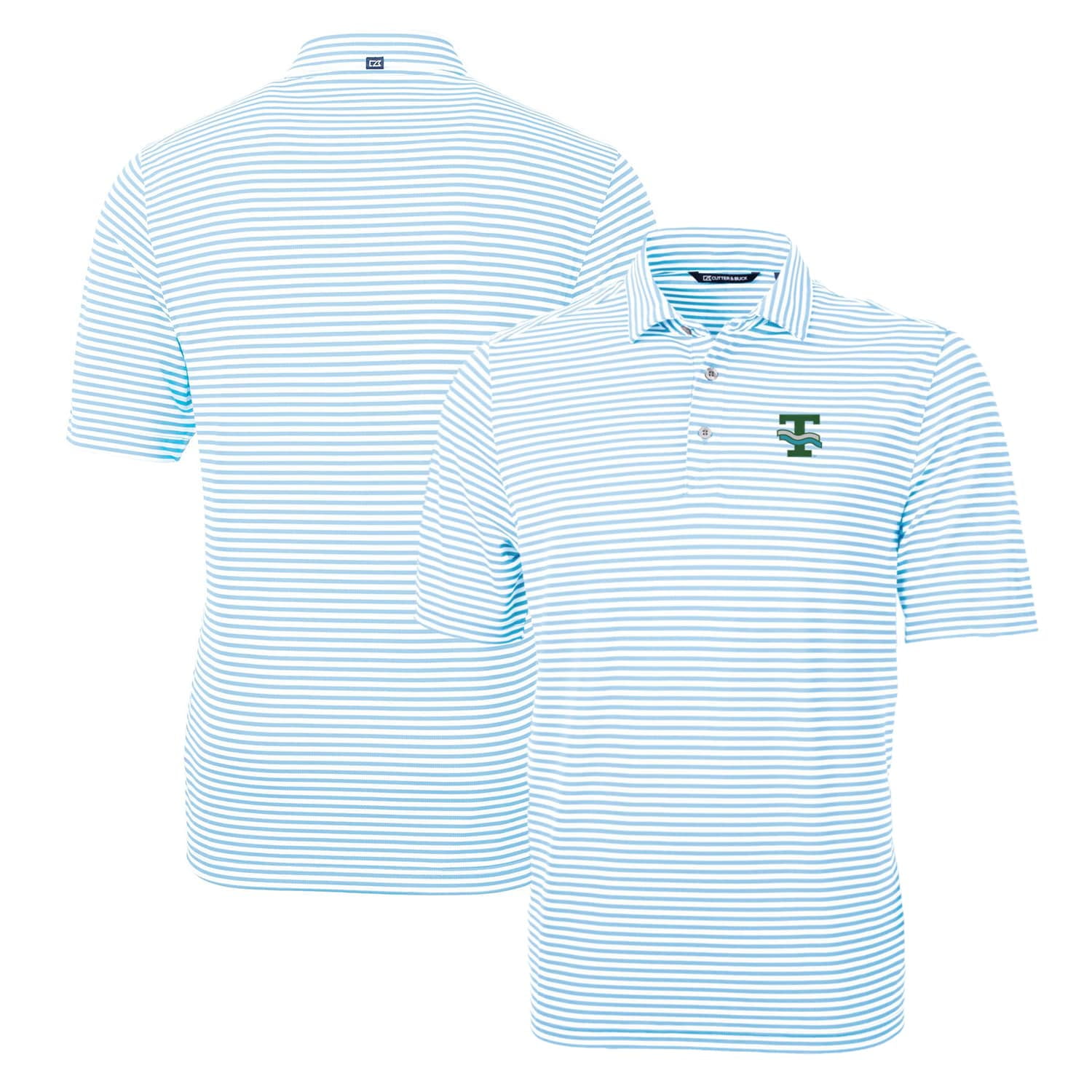 Men's Cutter & Buck Light Blue Tulane Green Wave Throwback Logo Virtue ...