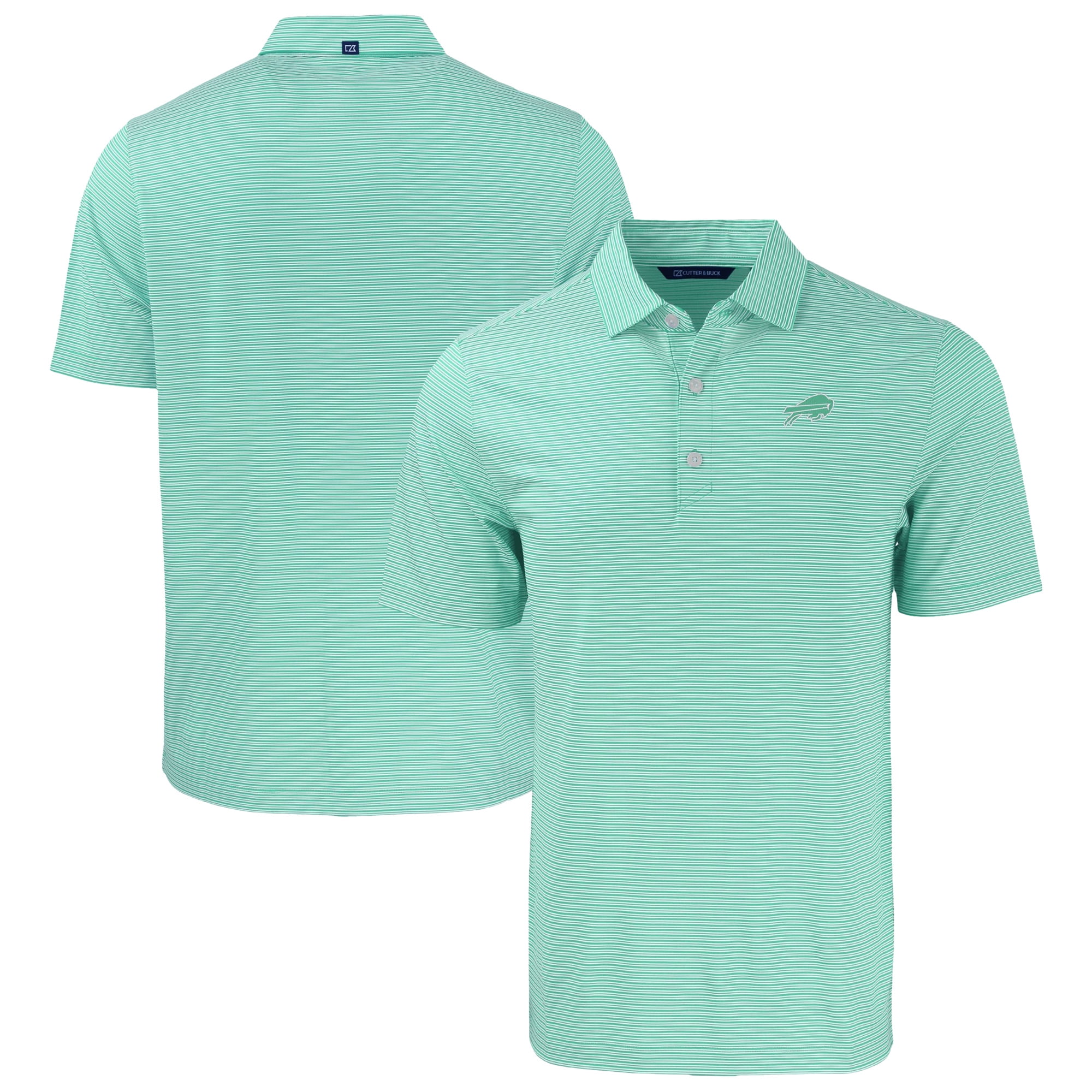 Men's Cutter & Buck Light Green Buffalo Bills Forge Eco Double Stripe ...