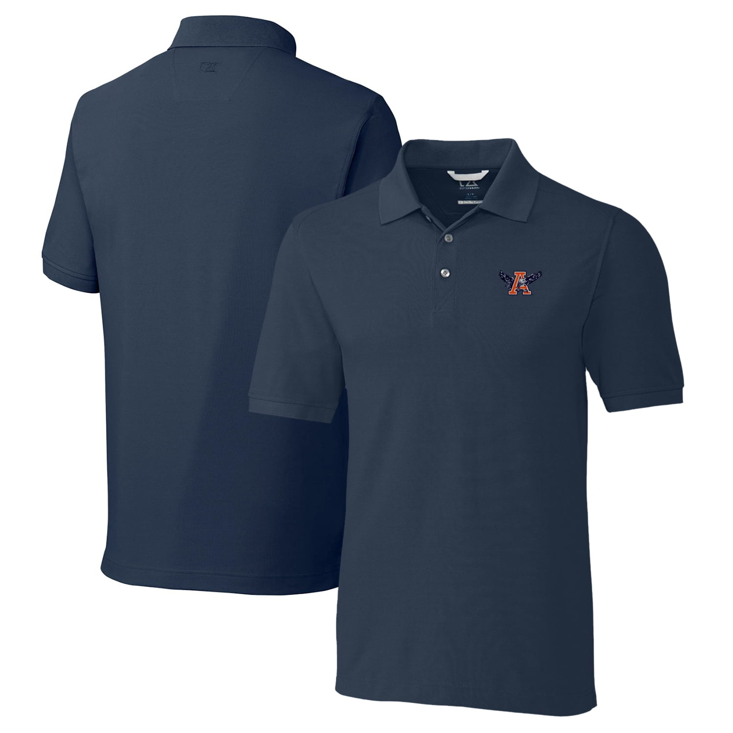 Men's Cutter & Buck Navy Auburn Tigers Vault Advantage Tri-Blend Pique ...