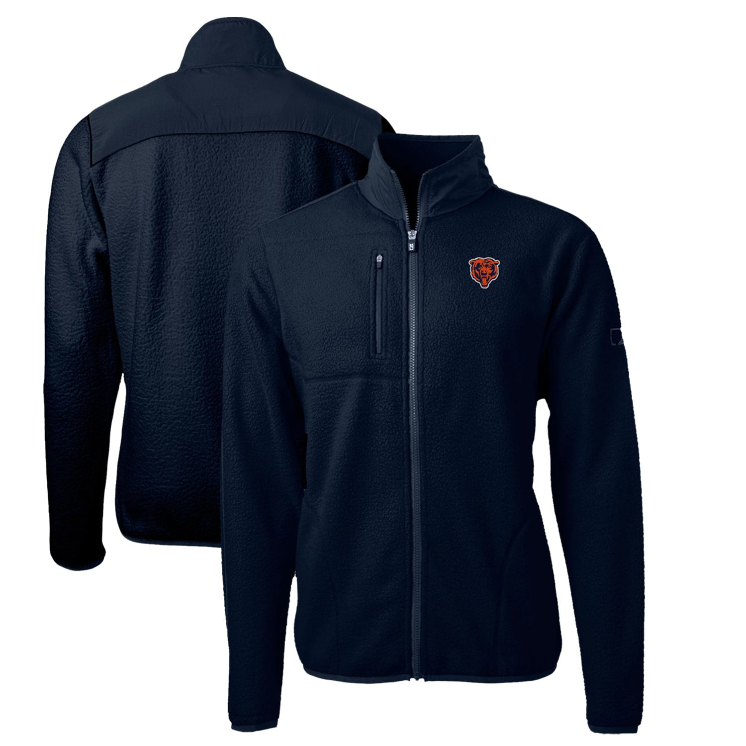 Men's Cutter & Buck Navy Chicago Bears Cascade Eco Sherpa Fleece Full ...