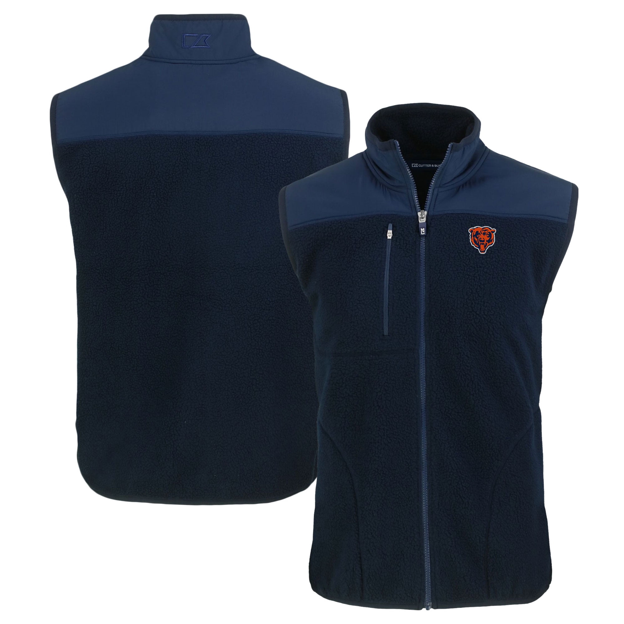 Men's Cutter & Buck Navy Chicago Bears Throwback Cascade Eco Sherpa ...