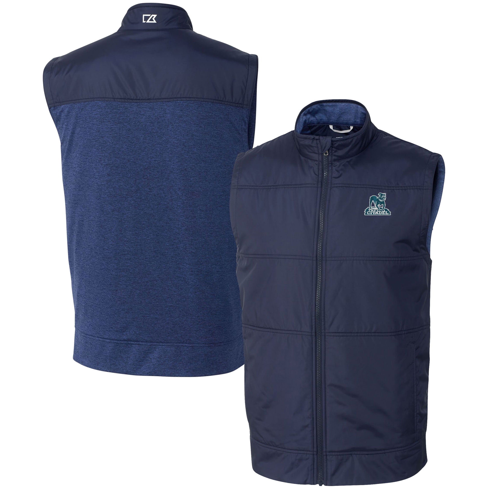 Men's Cutter & Buck Navy Citadel Bulldogs DryTec Stealth Hybrid Quilted ...