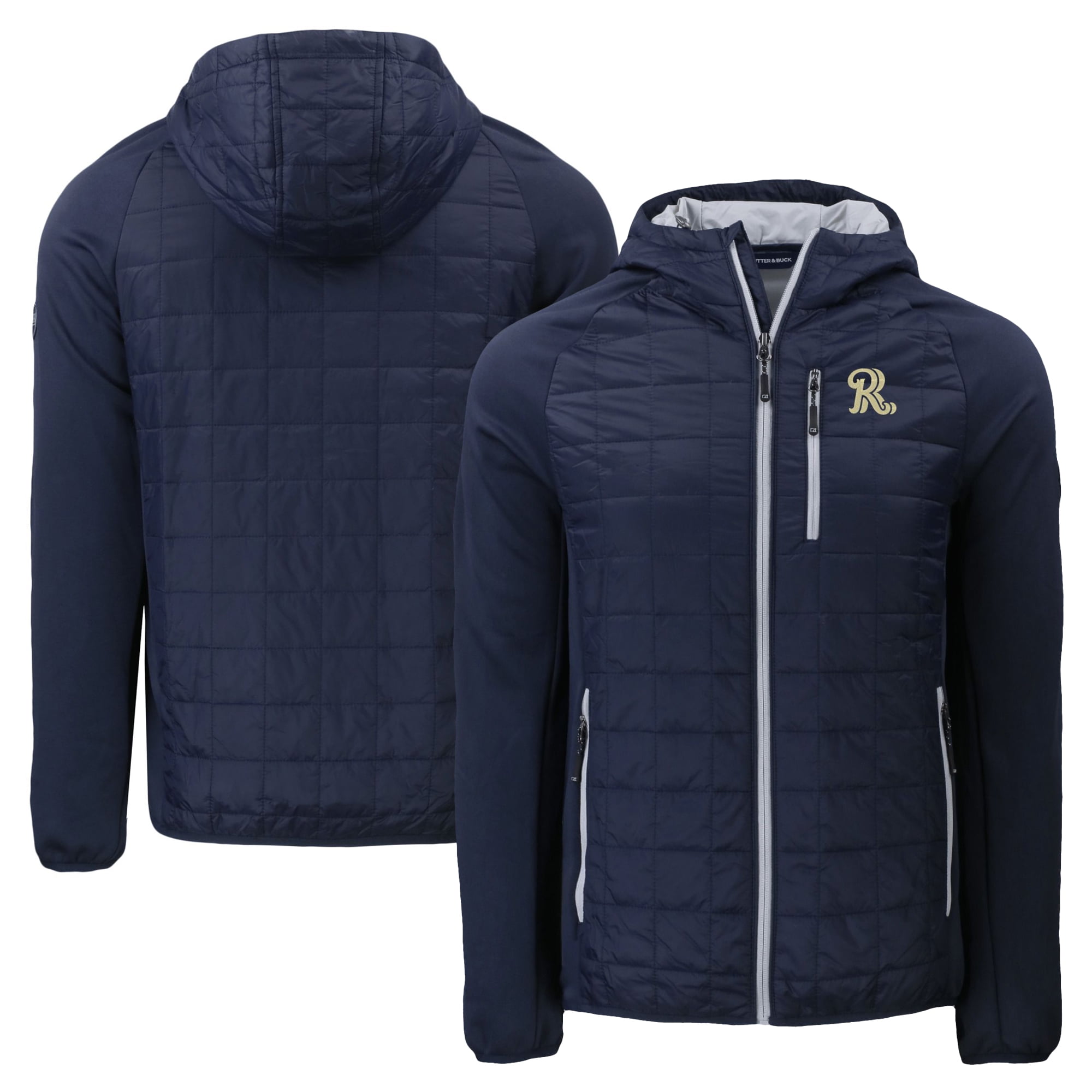 Men's Cutter & Buck Navy Frisco RoughRiders Rainier Primaloft Eco Full ...