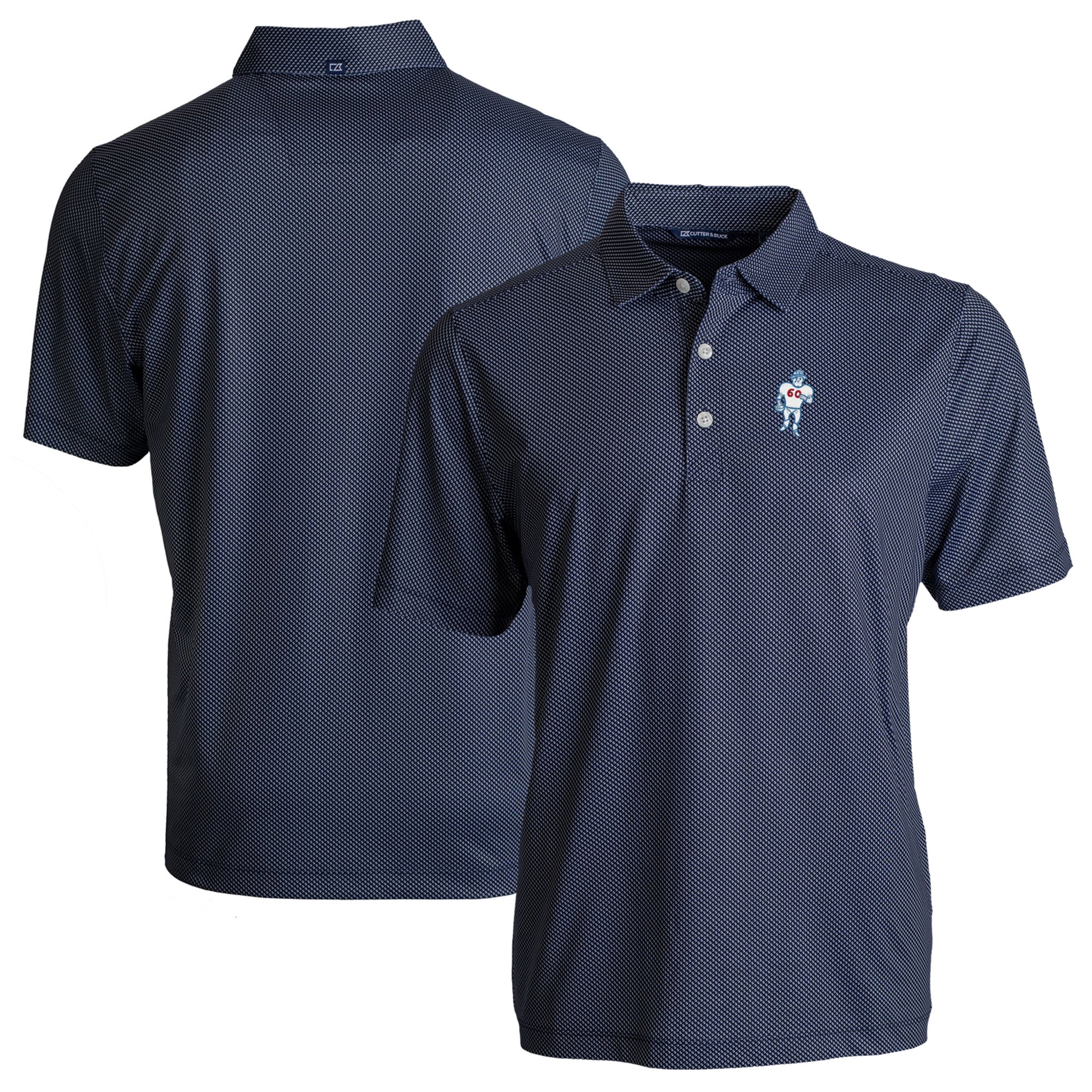 Men's Cutter & Buck Navy Houston Oilers Throwback Big & Tall Pike Eco ...