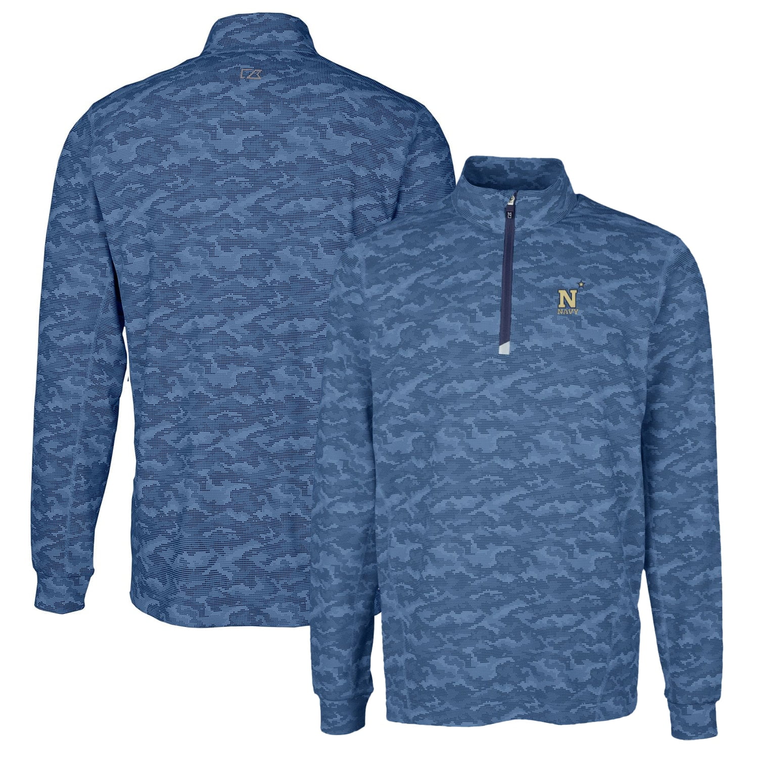 Men's Cutter & Buck Navy Navy Midshipmen Traverse Camo Print Stretch ...