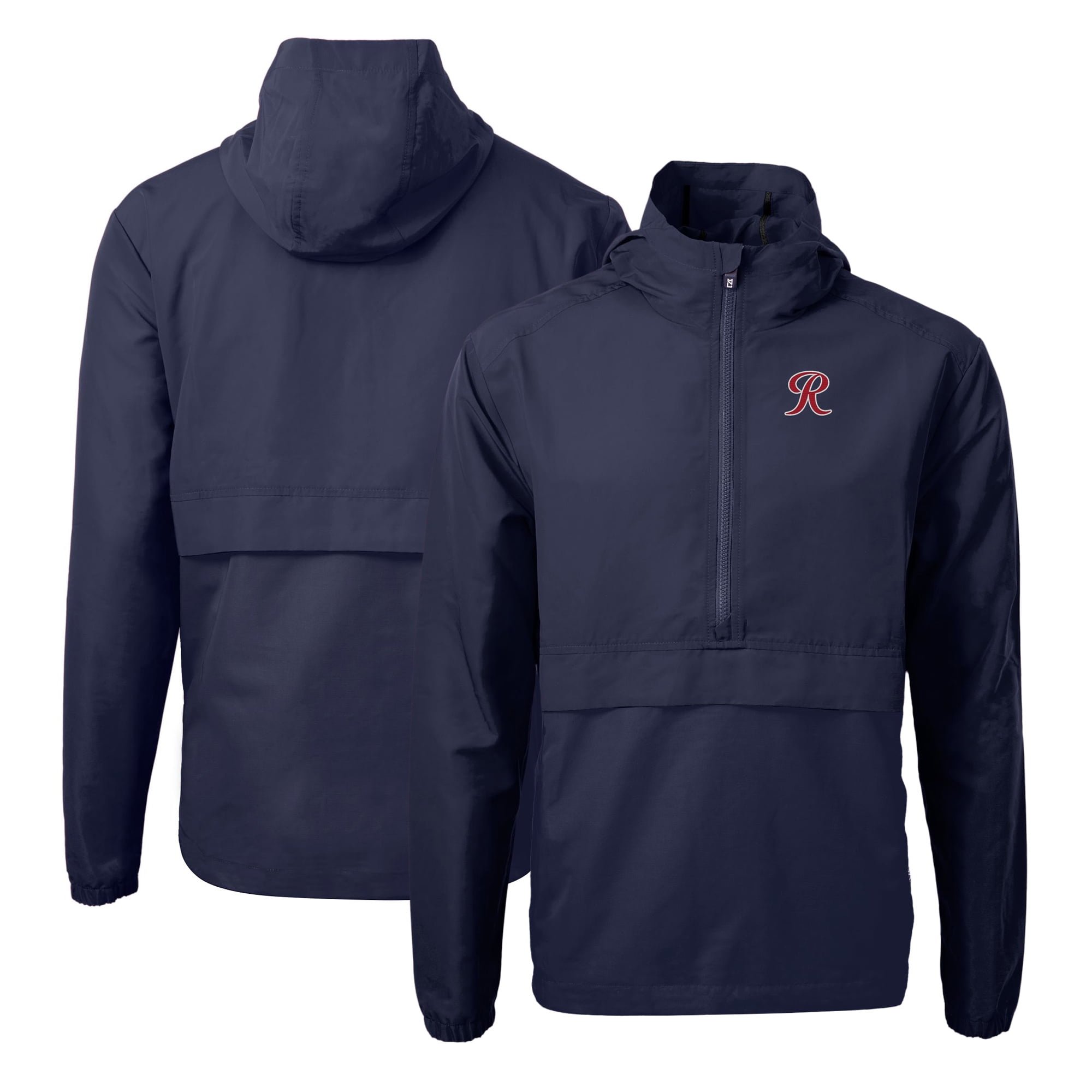 Men's Cutter & Buck Navy Tacoma Rainiers Charter Eco Recycled Half-Zip ...