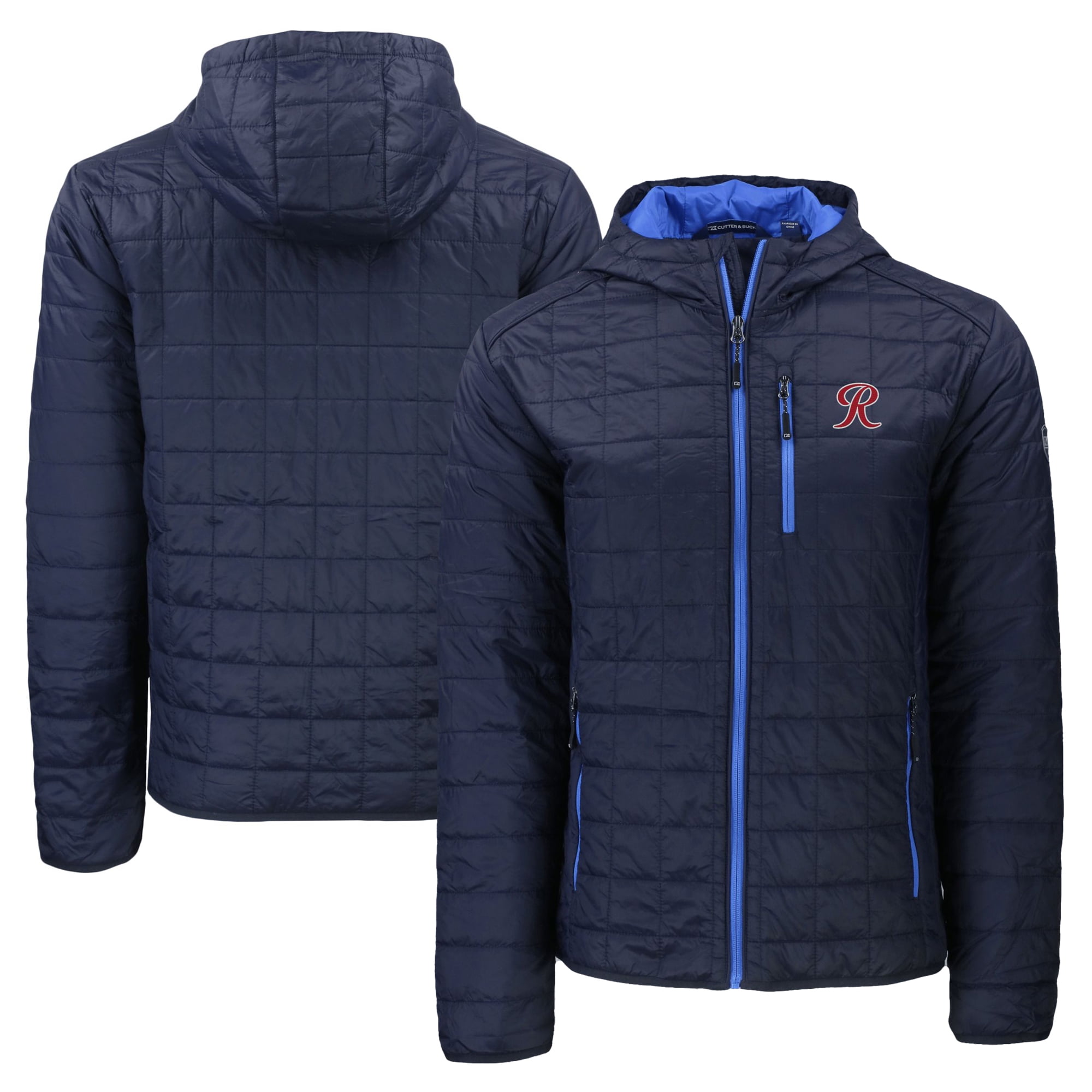 Men's Cutter & Buck Navy Tacoma Rainiers Rainier PrimaLoft Eco Full-Zip ...