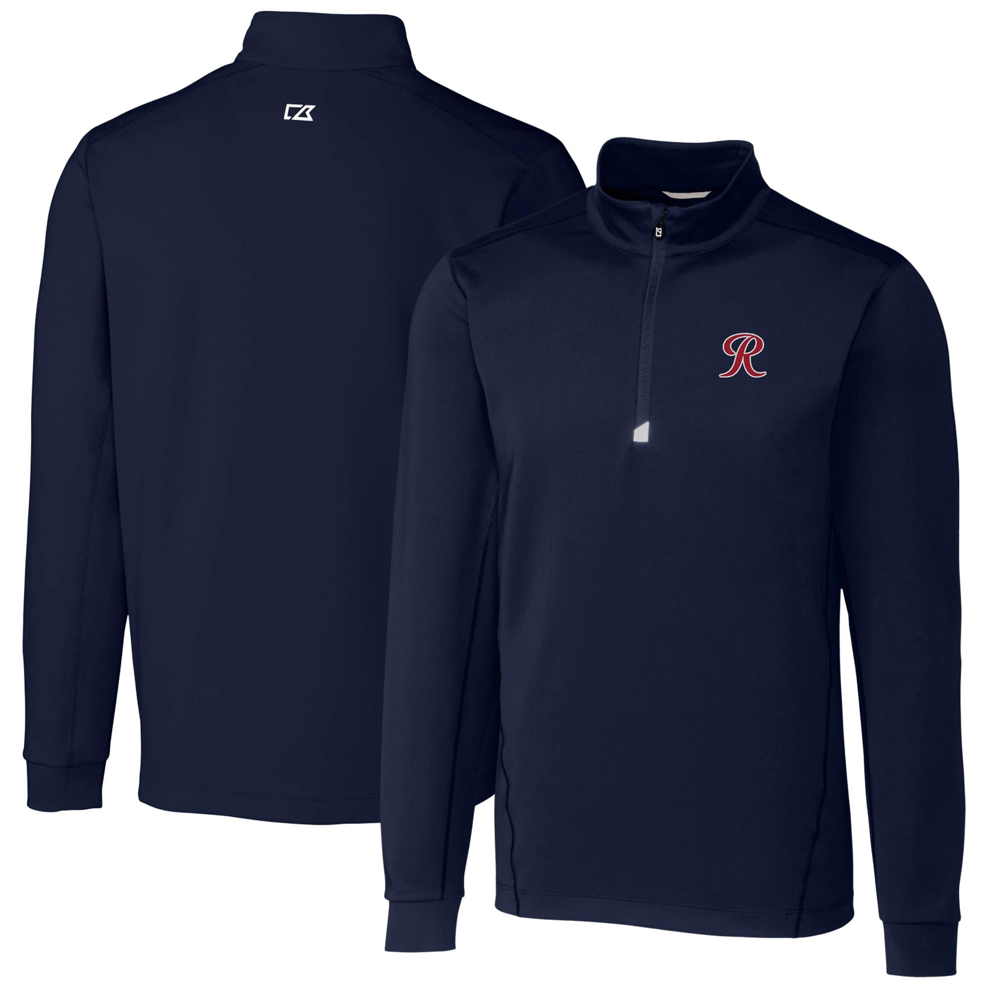 Men's Cutter & Buck Navy Tacoma Rainiers Traverse Stretch Quarter-Zip ...