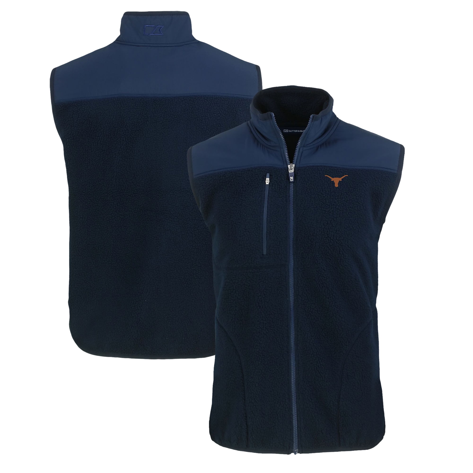 Men's Cutter & Buck Navy Texas Longhorns Big & Tall Cascade Eco Sherpa ...