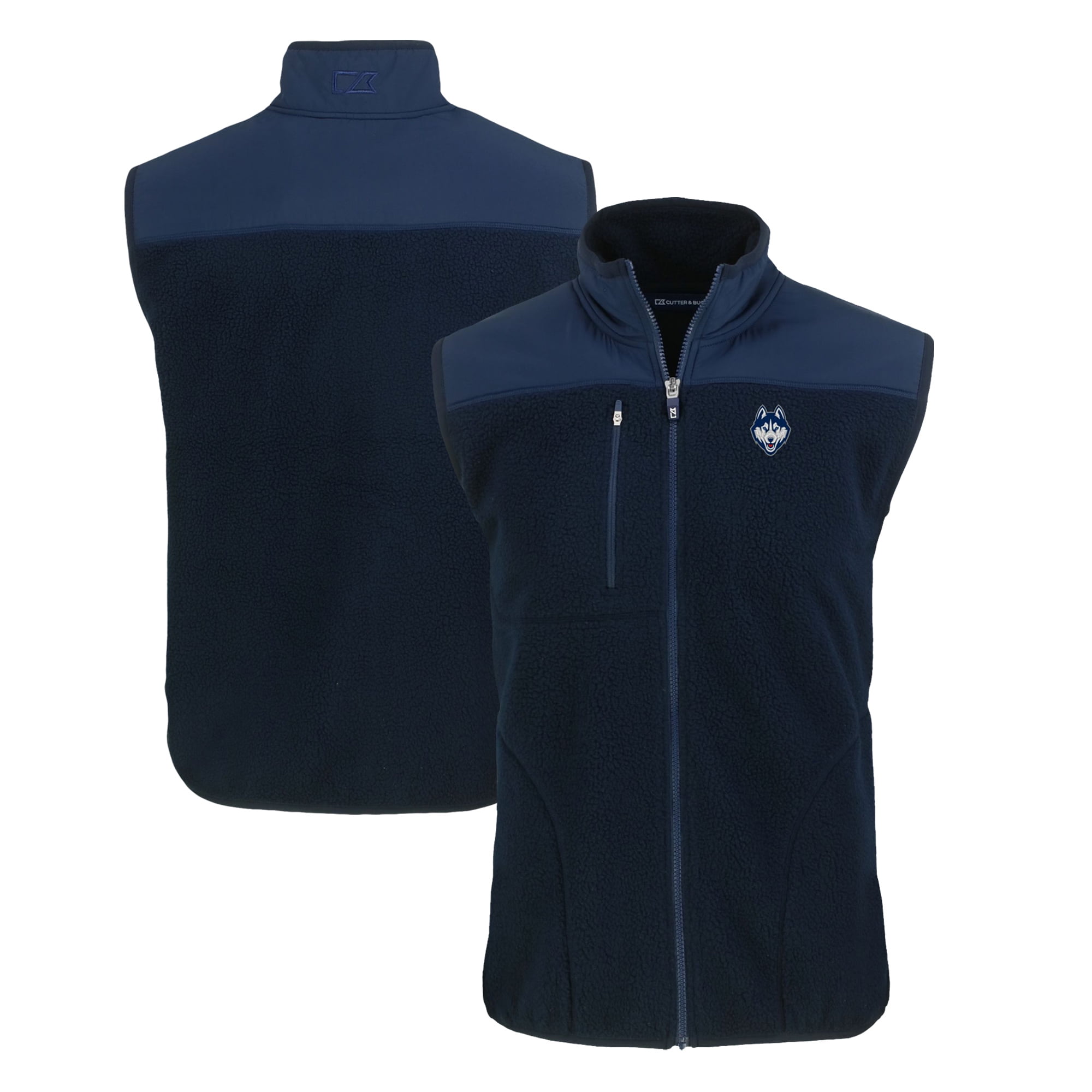 Men's Cutter & Buck Navy UConn Huskies Cascade Eco Sherpa Fleece Full ...