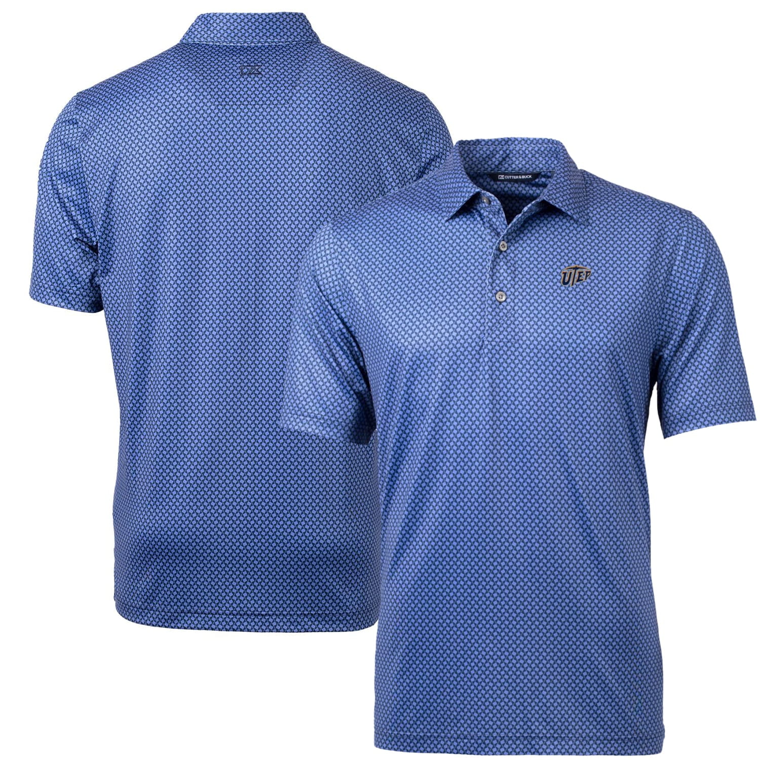 Men's Cutter & Buck Navy UTEP Miners Pike Banner Print Polo - Walmart.com