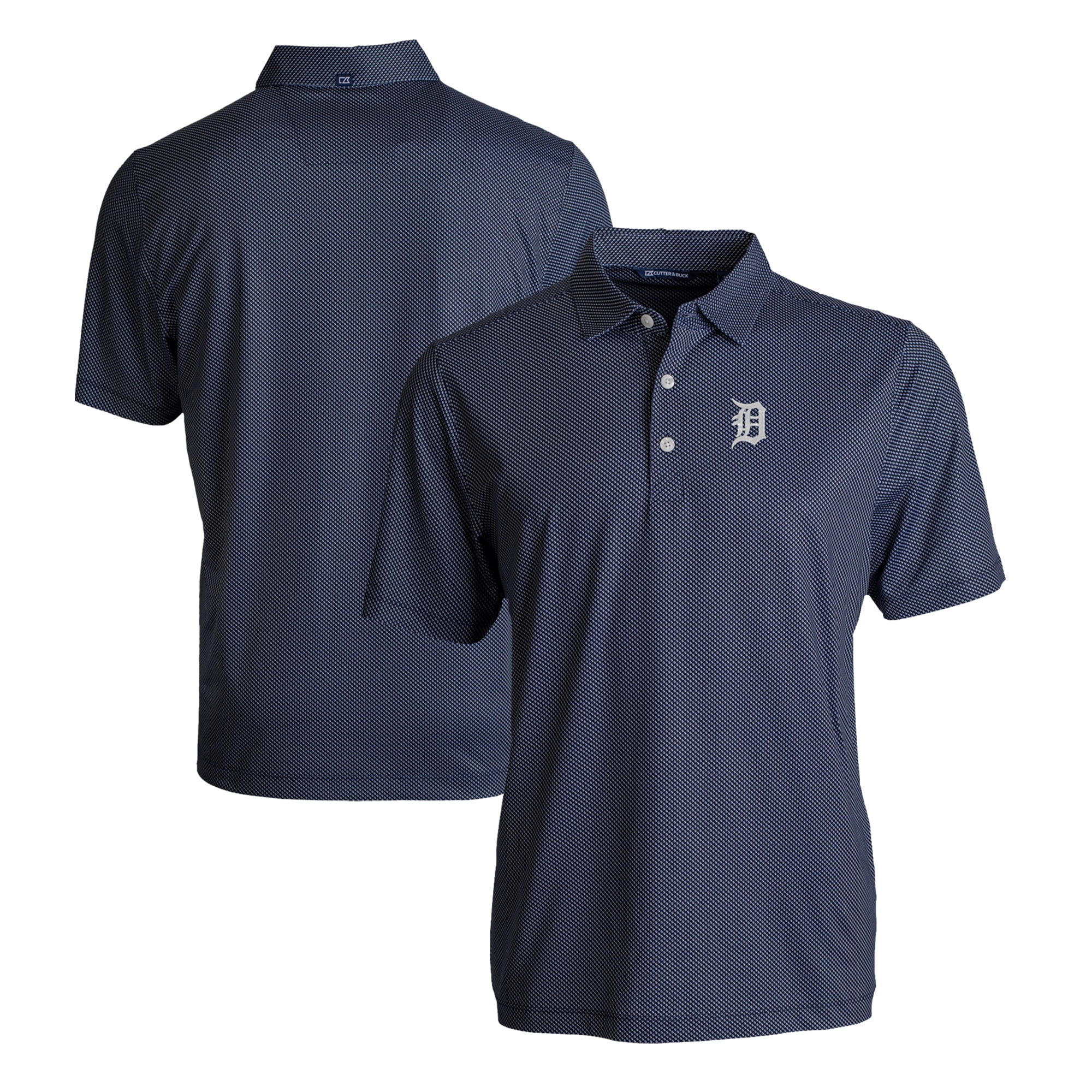 Men's Cutter & Buck Navy/White Detroit Tigers Big & Tall Pike Eco ...