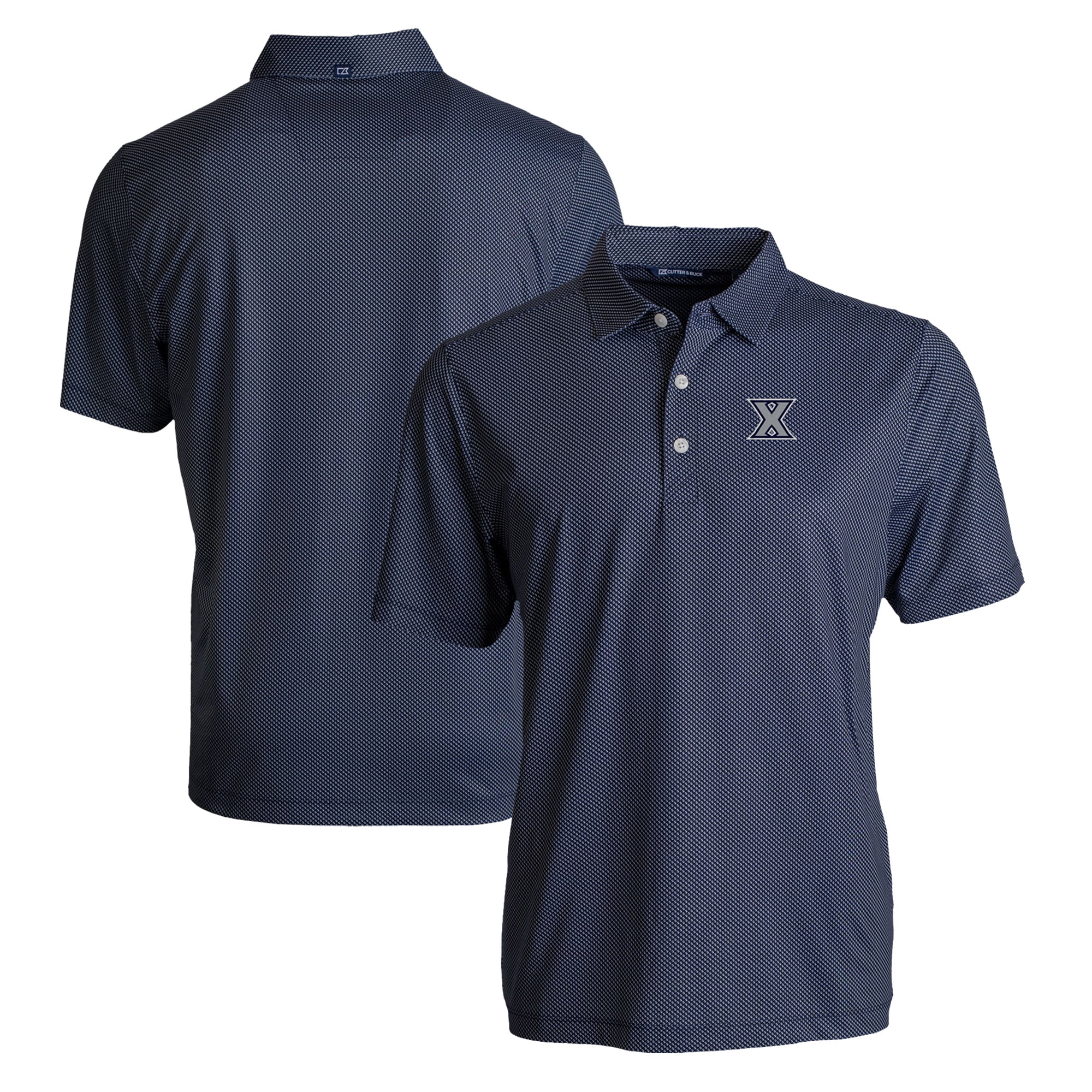 Men's Cutter & Buck Navy/White Xavier Musketeers Pike Eco Symmetry ...