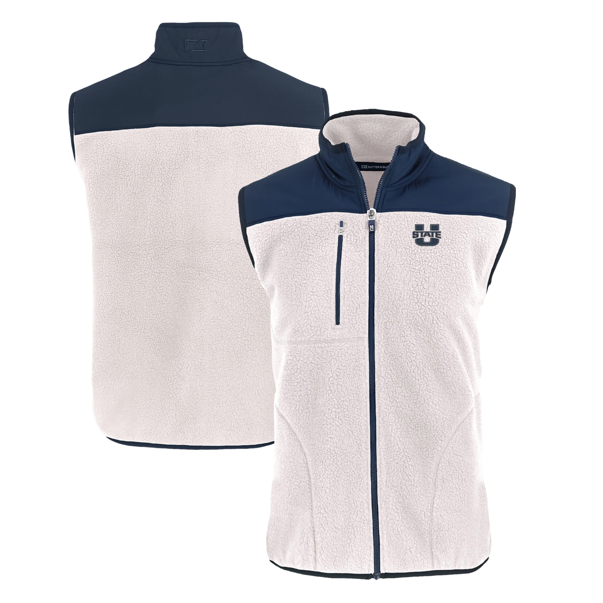 Men's Cutter & Buck Oatmeal Utah State Aggies Cascade Eco Sherpa Fleece ...