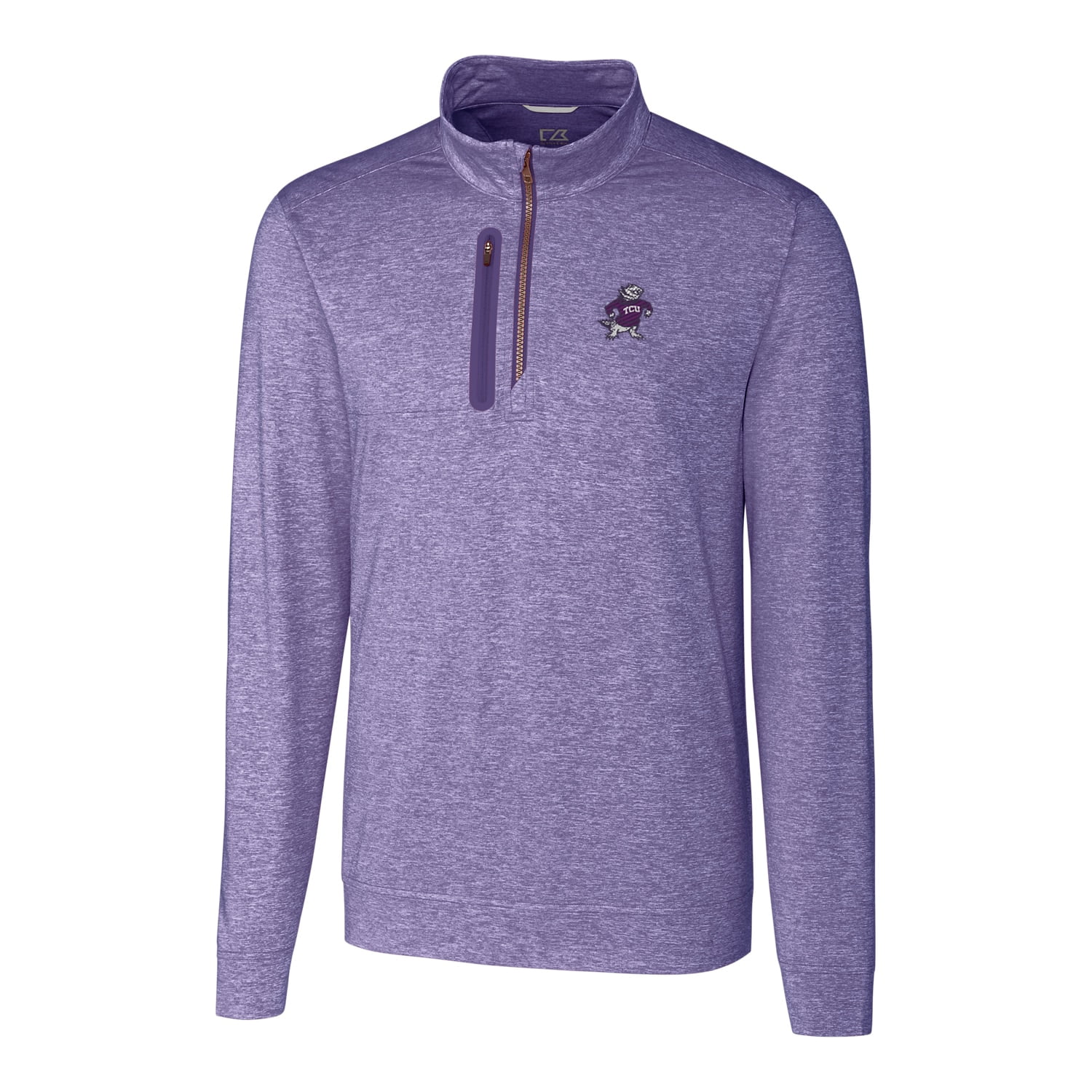 Men's Cutter & Buck Purple TCU Horned Frogs Stealth Vault Logo Half-Zip ...