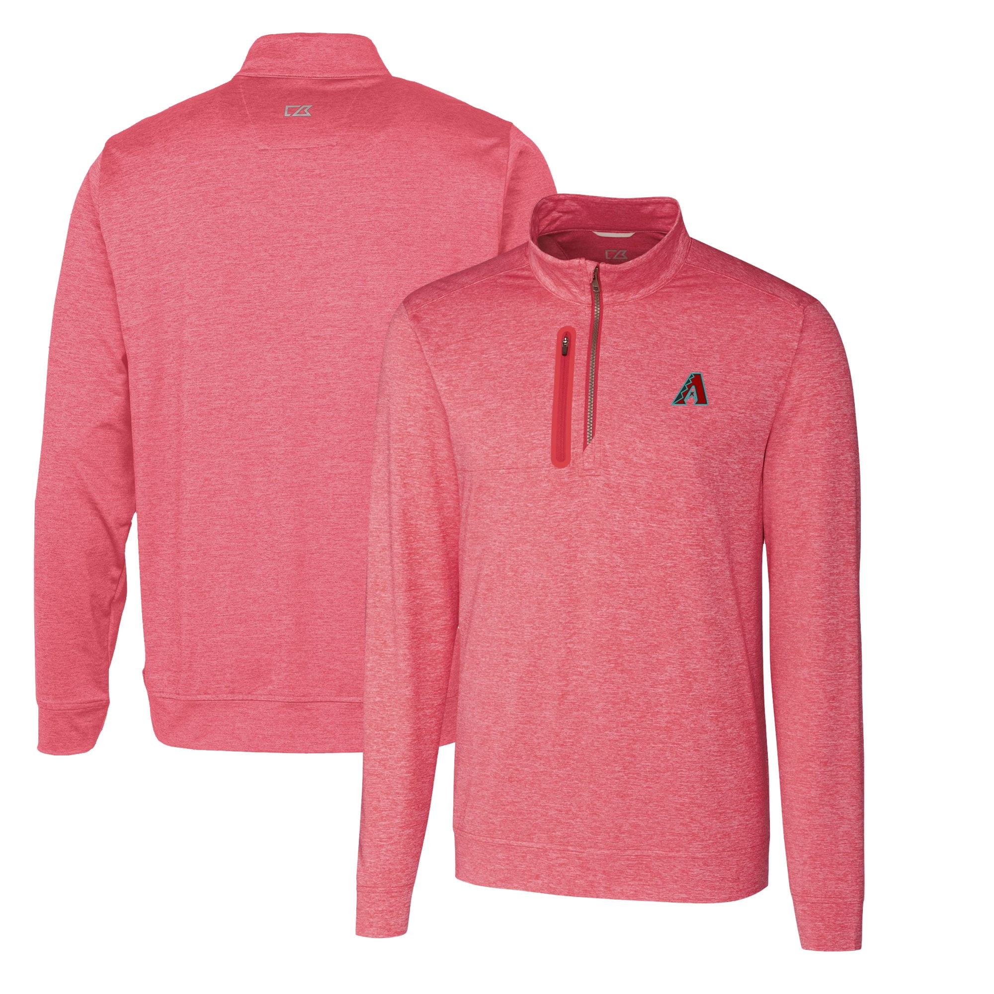 Men's Cutter & Buck Red Arizona Diamondbacks Stealth Heathered Quarter ...