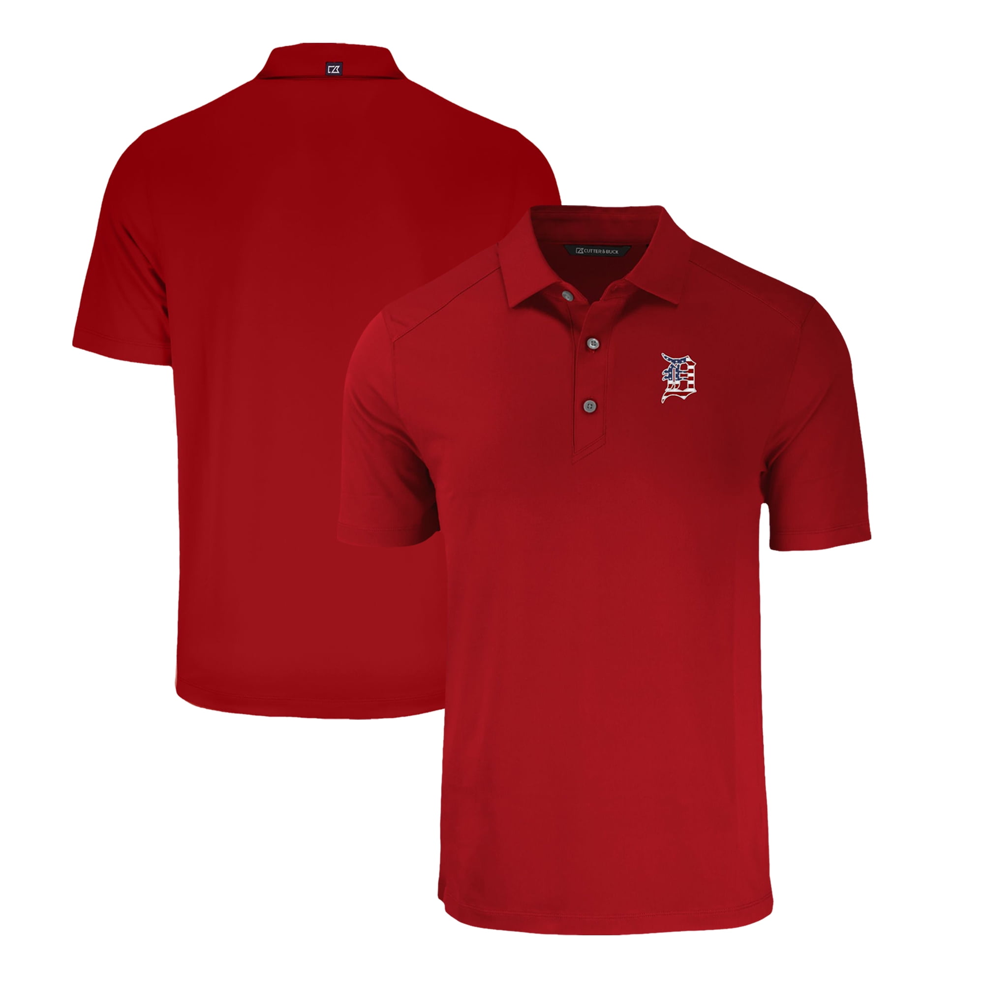 Men's Cutter & Buck Red Detroit Tigers Stars & Stripes Forge Eco ...