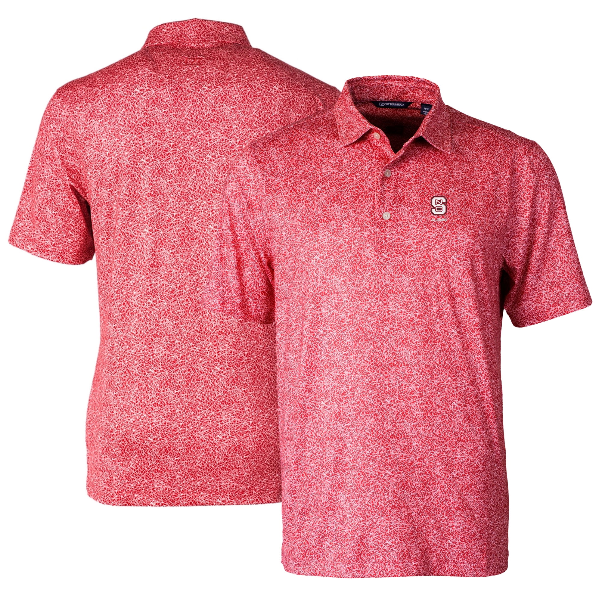 Men's Cutter & Buck Red NC State Wolfpack Alumni Logo Pike ...