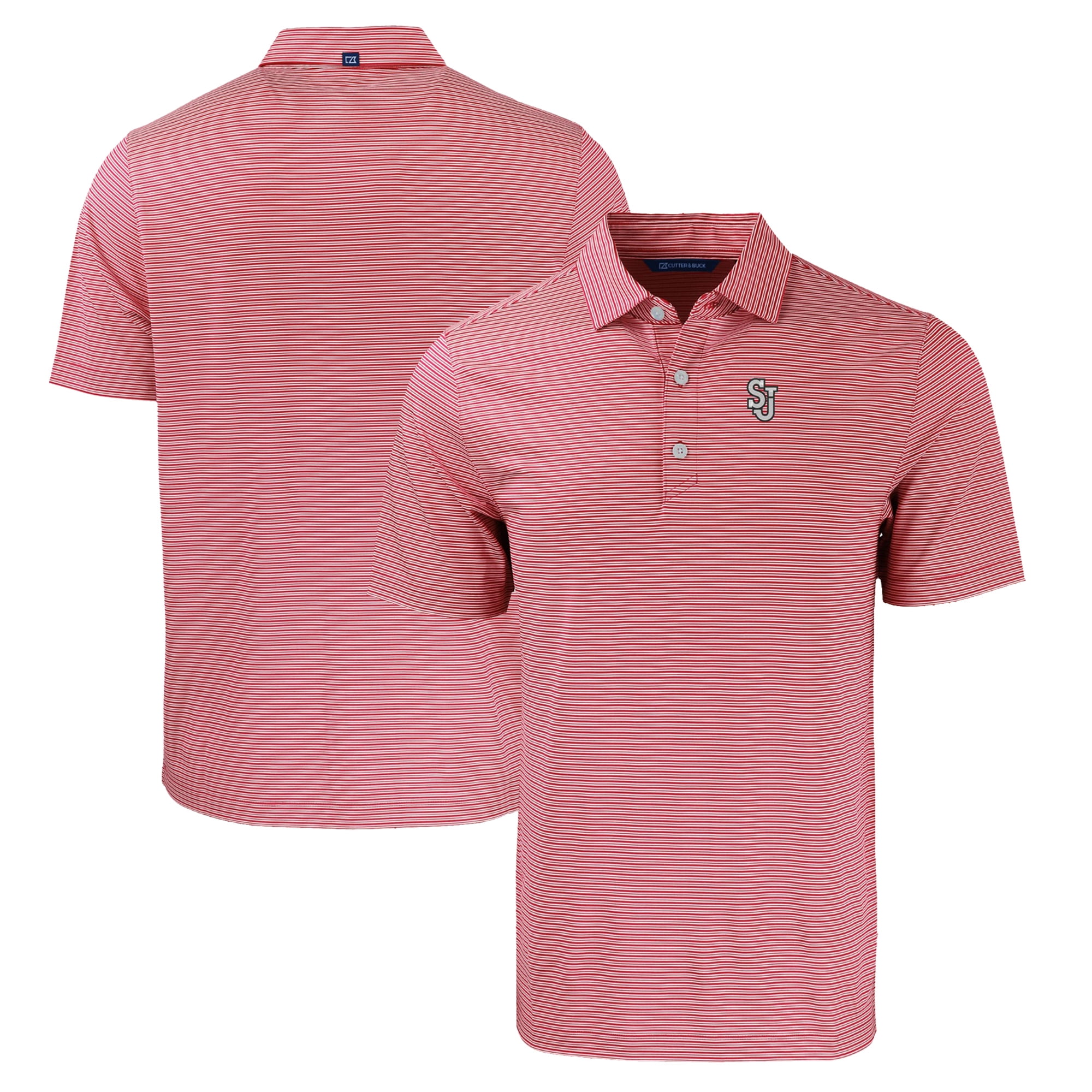 Men's Cutter & Buck Red St. John's Red Storm Forge Eco Double Stripe ...