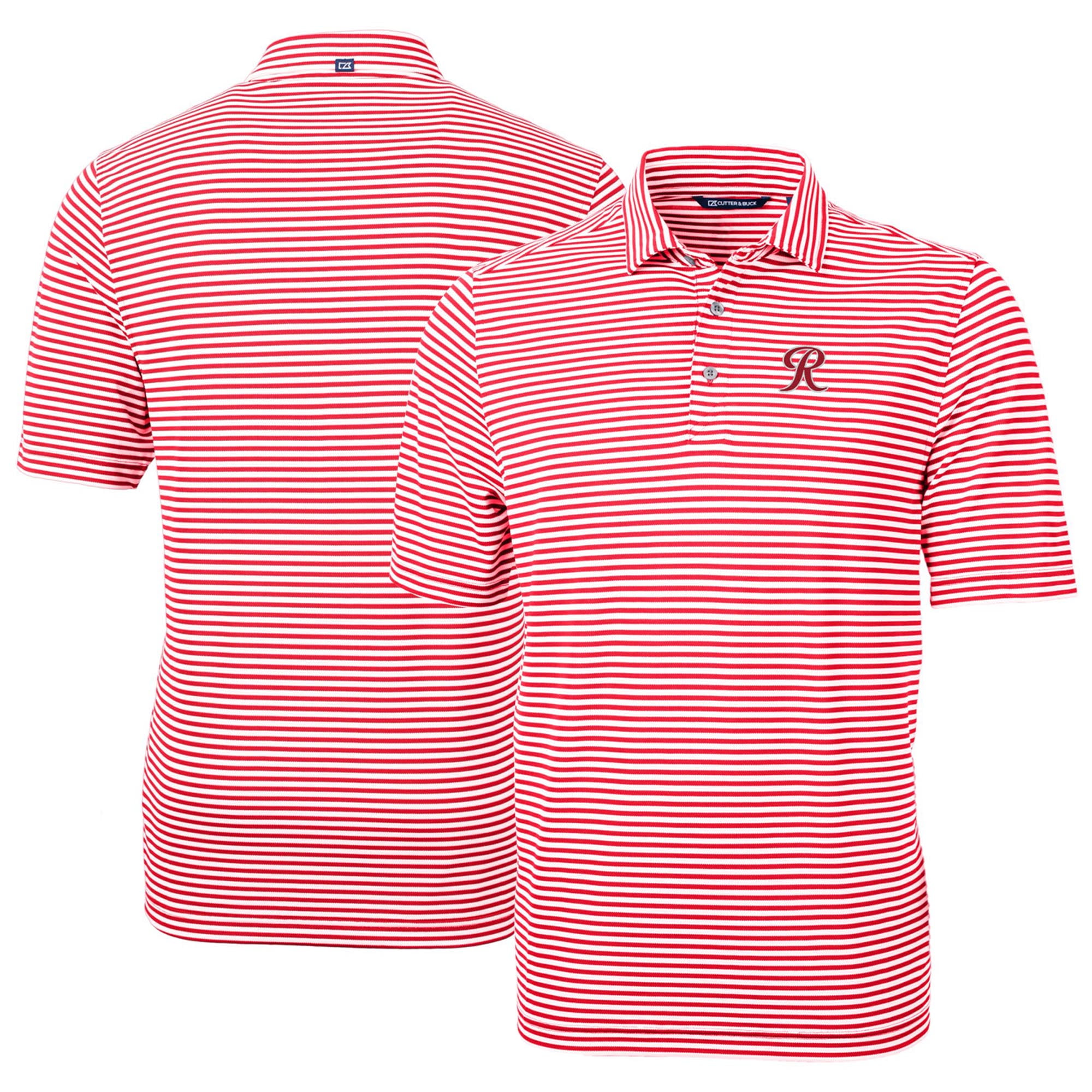 Men's Cutter & Buck Red Tacoma Rainiers DryTec Virtue Eco Pique Stripe Recycled Polo - Walmart.com