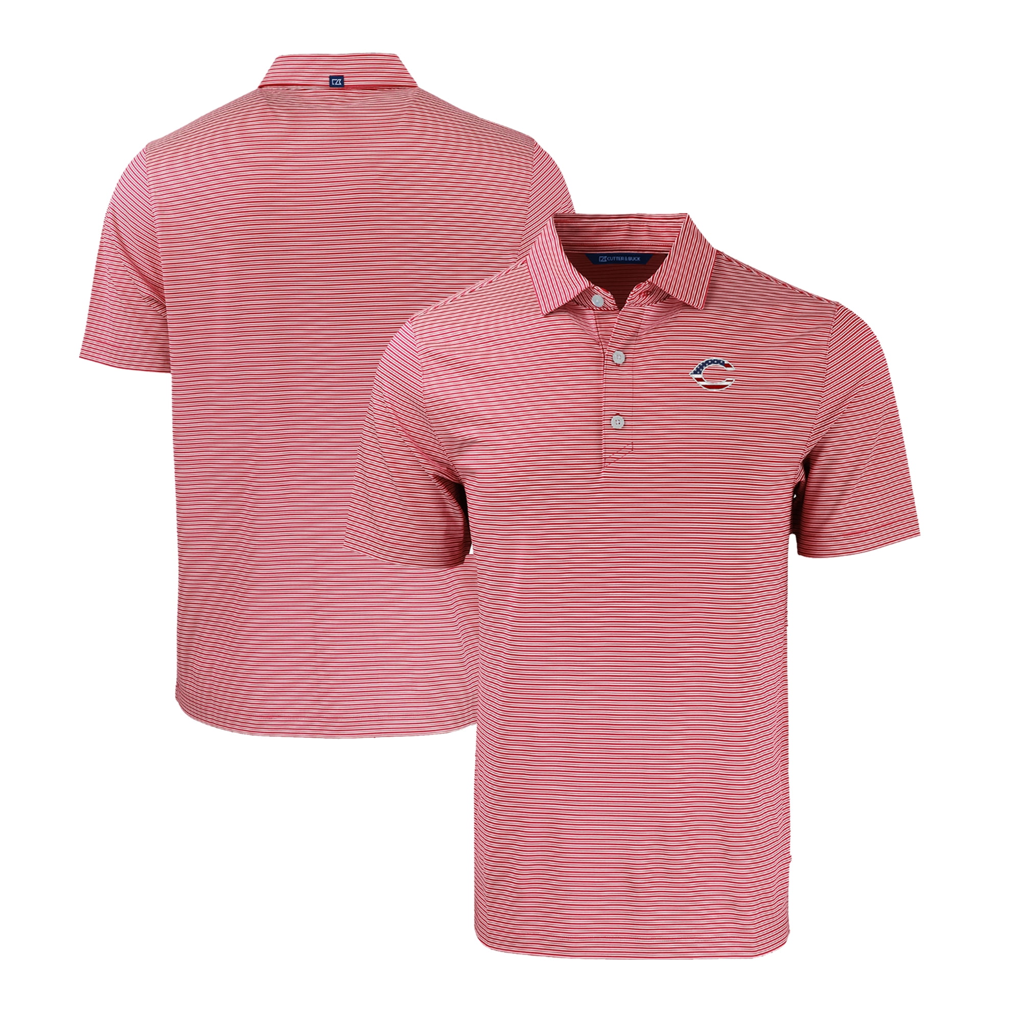 Men's Cutter & Buck Red/White Cincinnati Reds Stars & Stripes Forge Eco ...