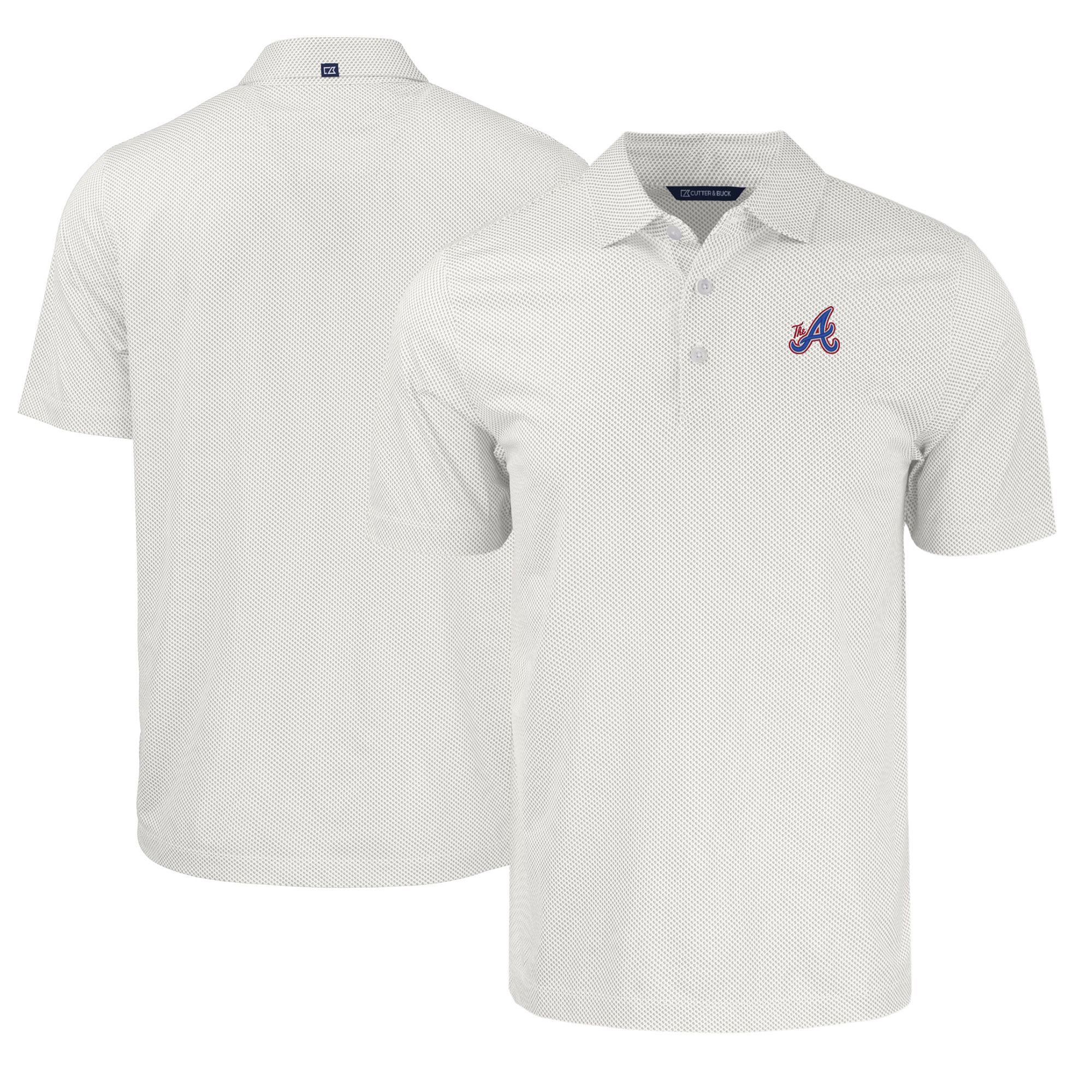 Men's Cutter & Buck White/Gray Atlanta Braves City Connect Pike Eco Symmetry Print Stretch ...