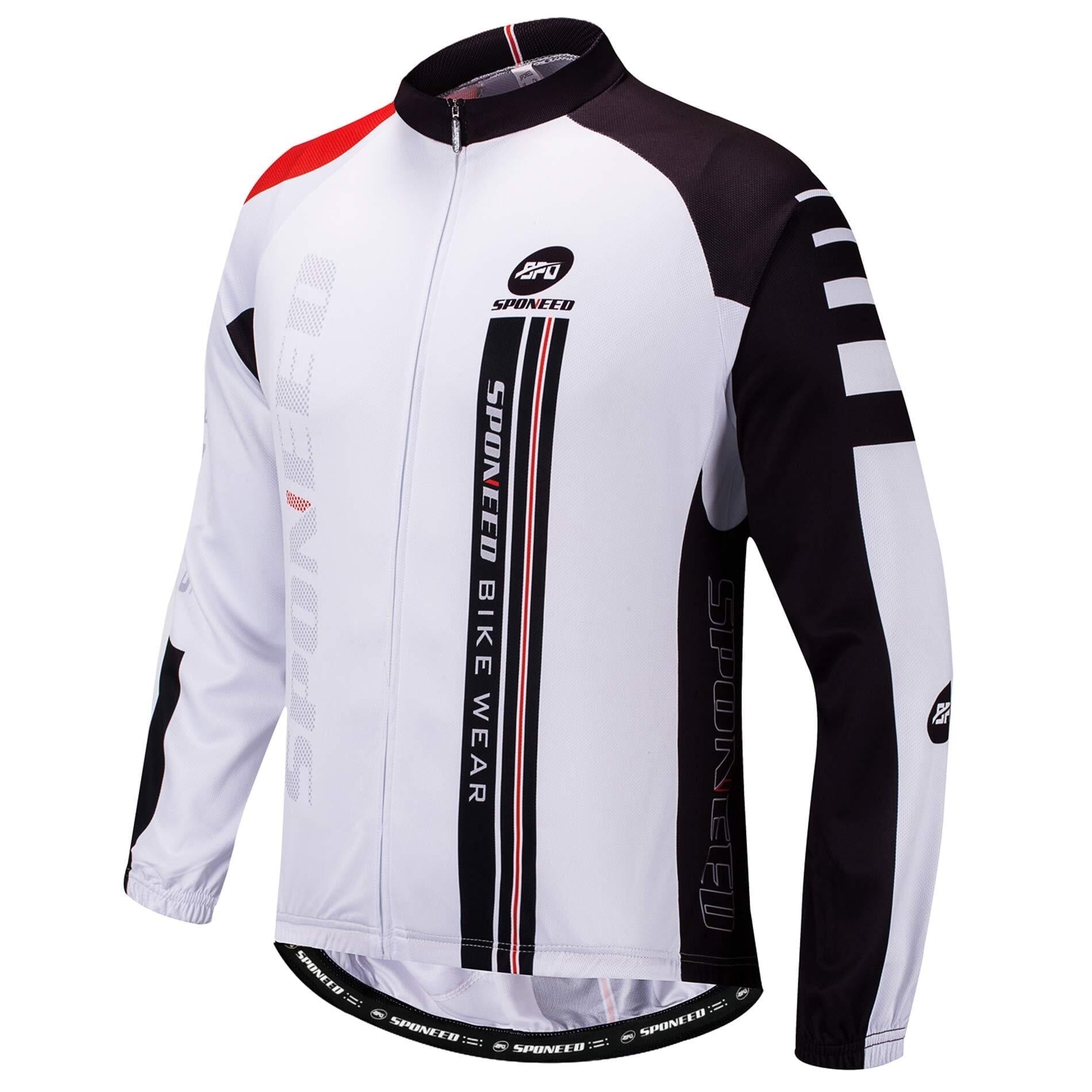 Men's Cycling Jersey Long Sleeve Biking Shirt with Pocket Full Zipper ...