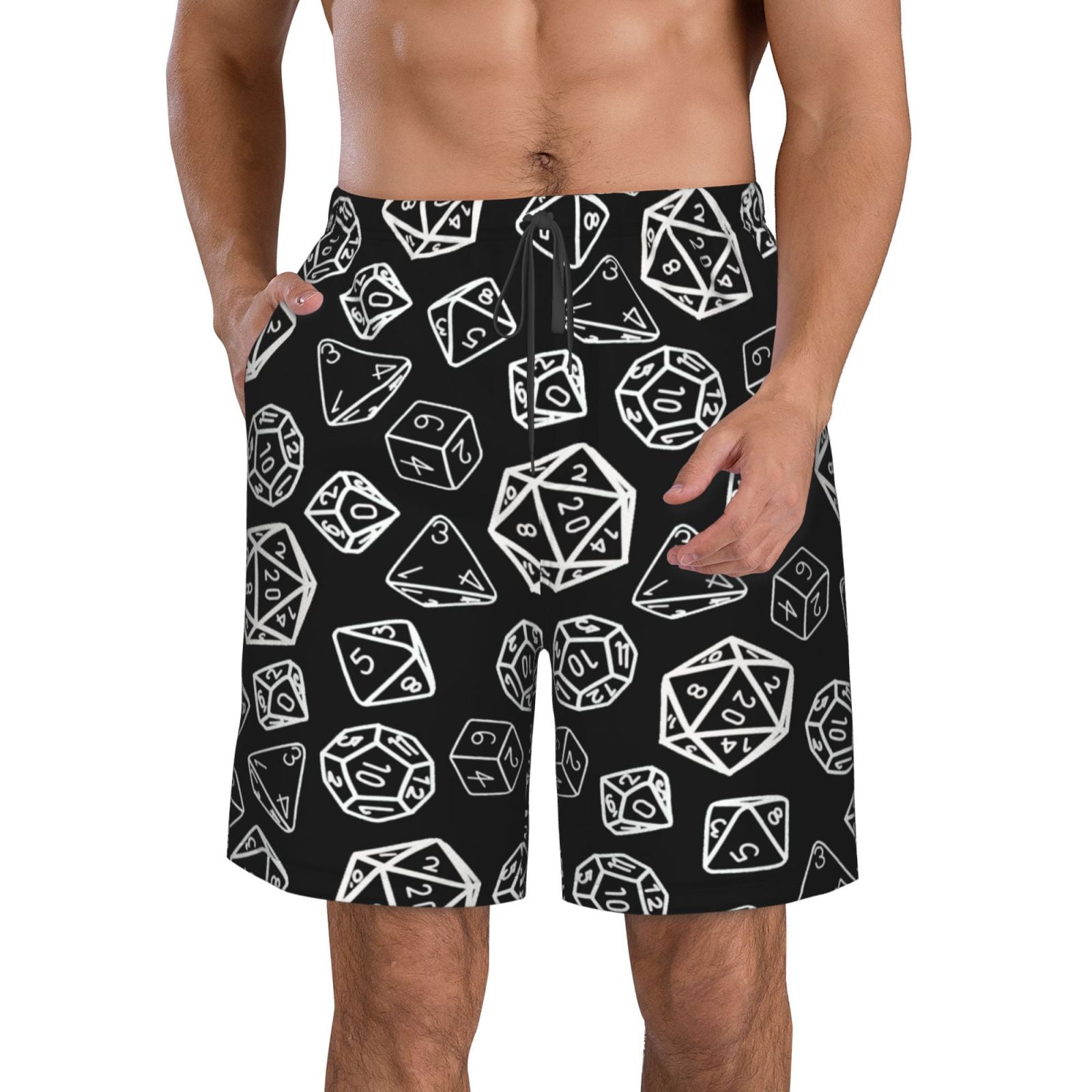 Men's DND Dungeons And Dragons Beach Shorts Hot Summer Swim Trunks ...