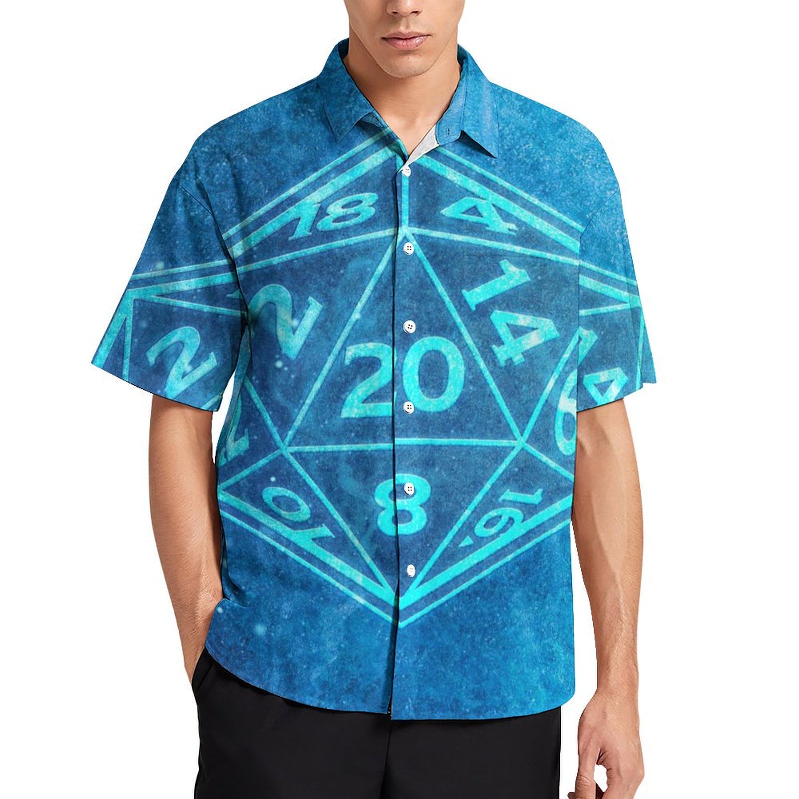 Men's DND Dungeons And DragonsHawaiian Casual Button Down Cartoon Short ...