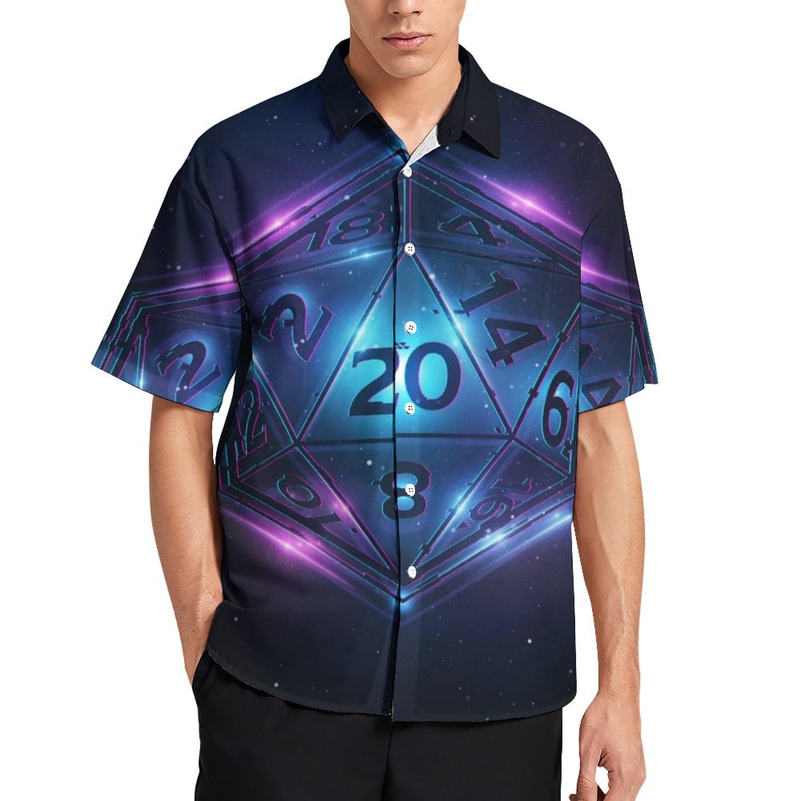 Men's DND Dungeons And DragonsHawaiian Casual Button Down Cartoon Short ...