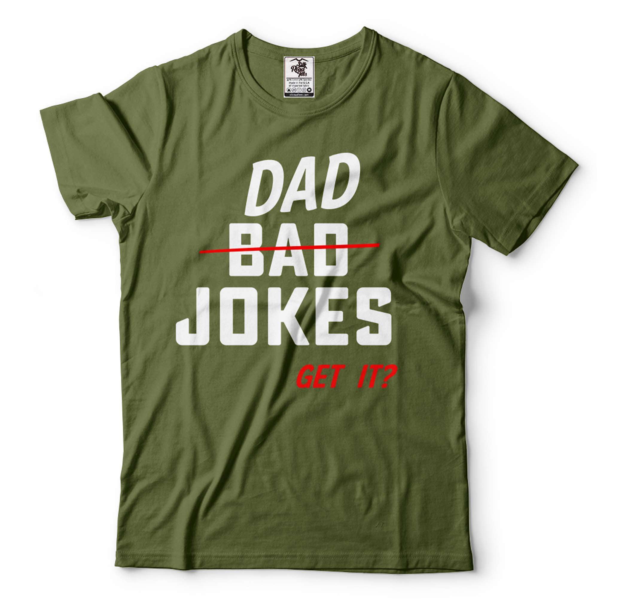 Men's Dad Jokes Shirt Humorous Dad Shirt Funny Father Birthday Gift Tee ...