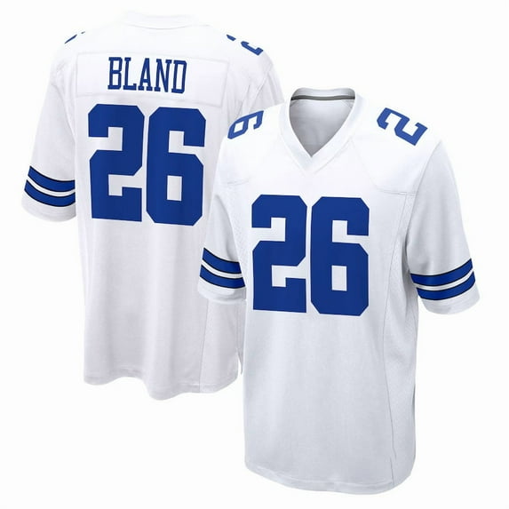 Men's Dallas Bland 26 White Sports Player Game Stitched Name Number T ...