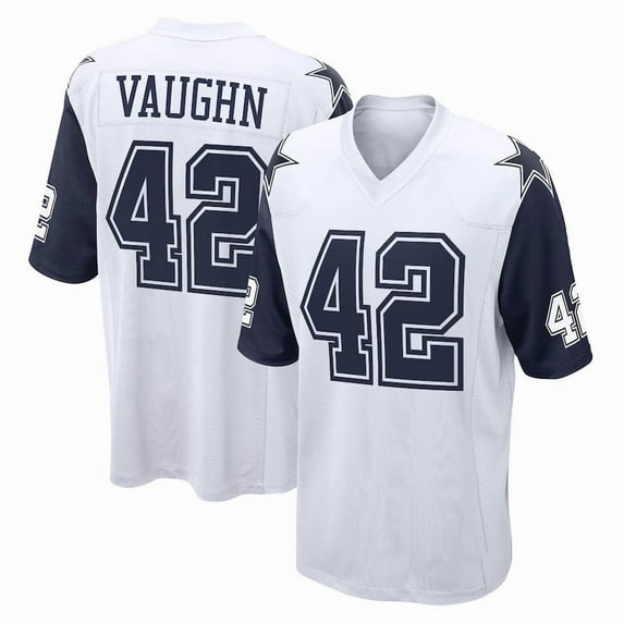 Men's Dallas Vaughn 42 White Alternate Sports Player Game Stitched Name ...