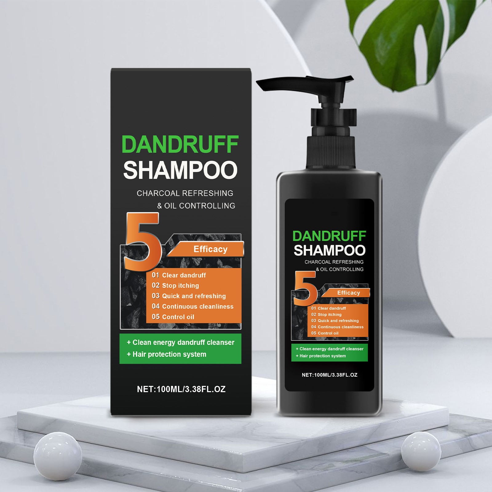 Men's Dandruff Shampoo with Charcoal for Oil Removal Mild Formula with ...