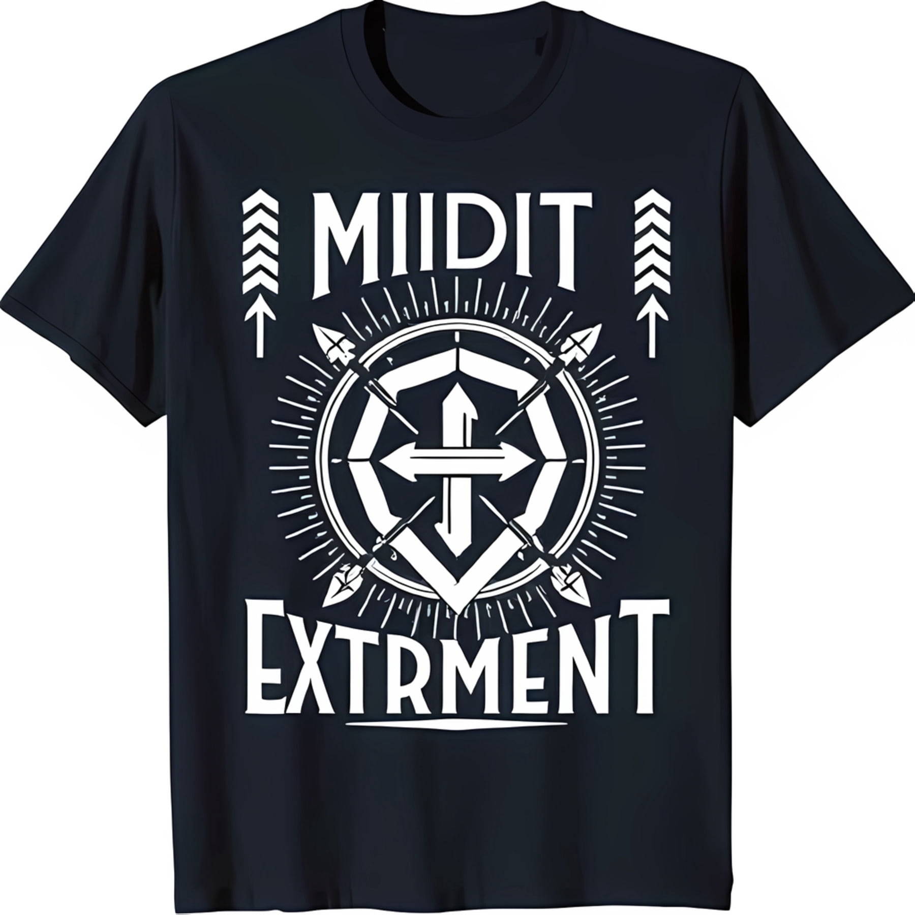 Men's Dark Blue T-Shirt with Bold 'MIIDIT' Design and Circle Symbol ...