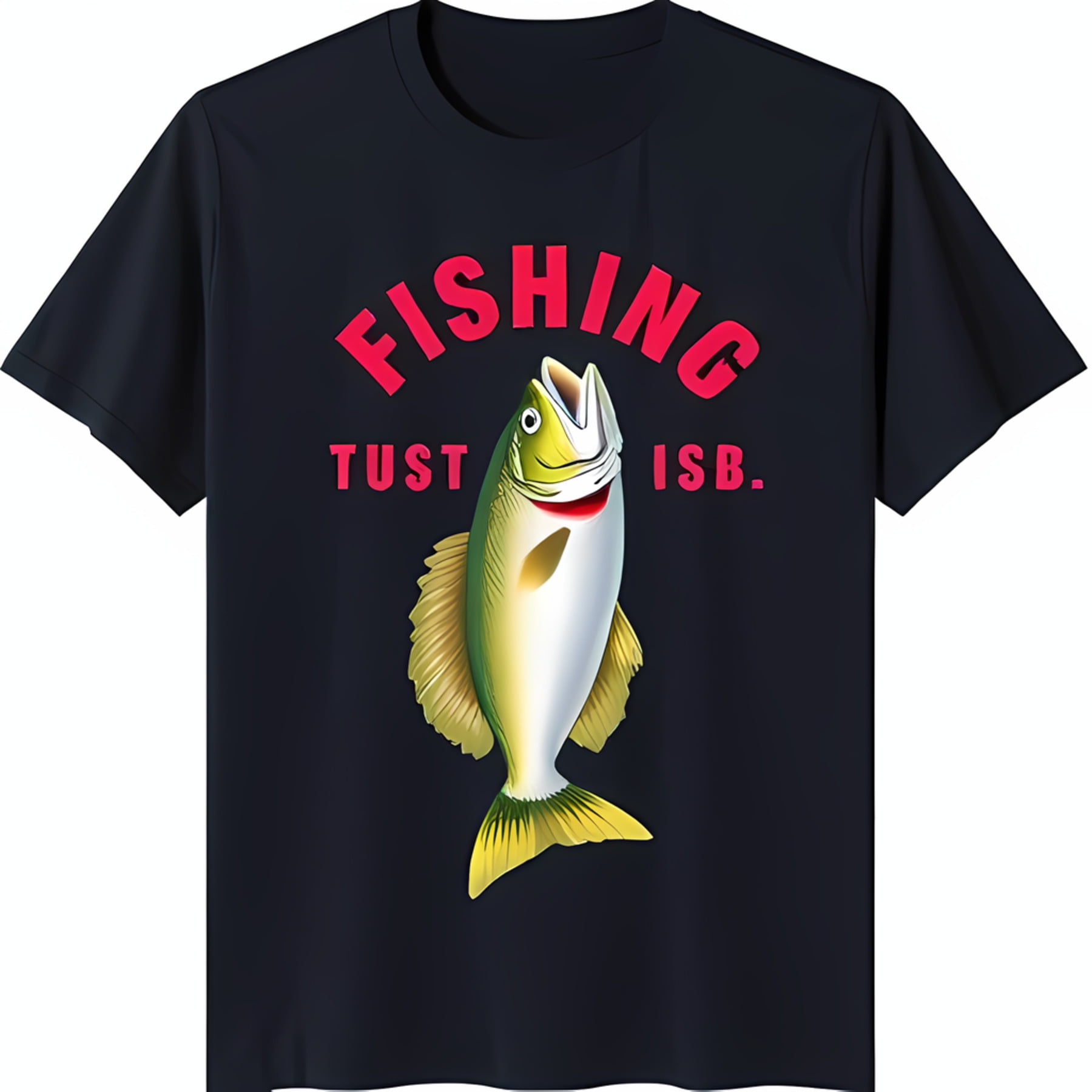 Men's Dark Blue T-Shirt with Jumping Fish Graphic Bold Design - Walmart.com