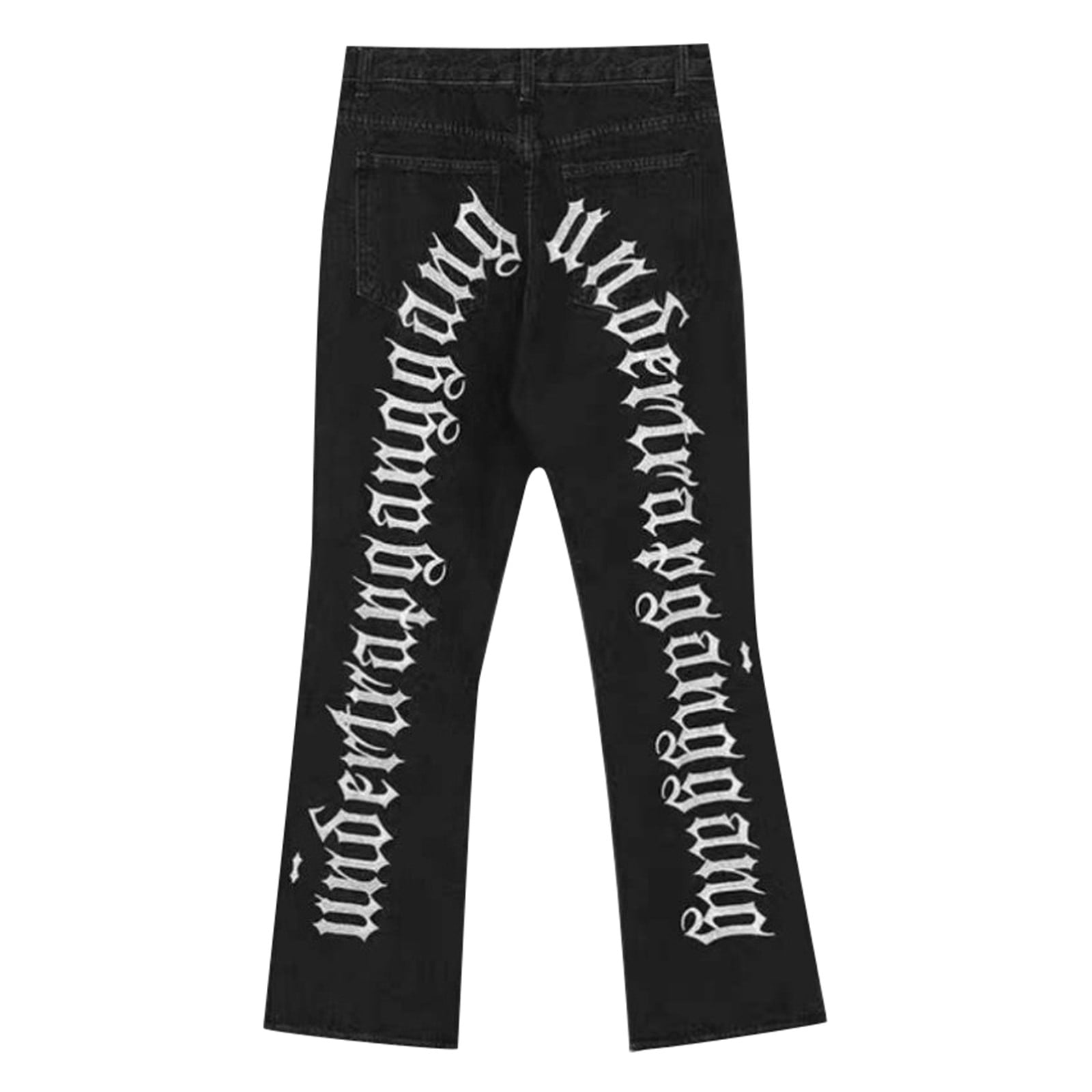 Mens Dark High Street Fog Personality Monogram Embroidered Jeans Mens Hop Ripped Micro Rip