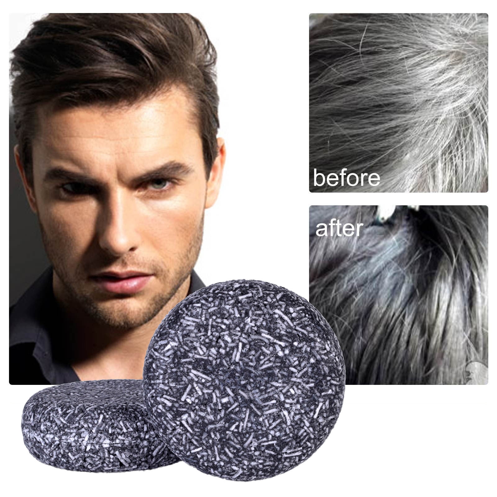 Men's Darkening Hair Shampoo Bar | Natural Gray Coverage Soap ...