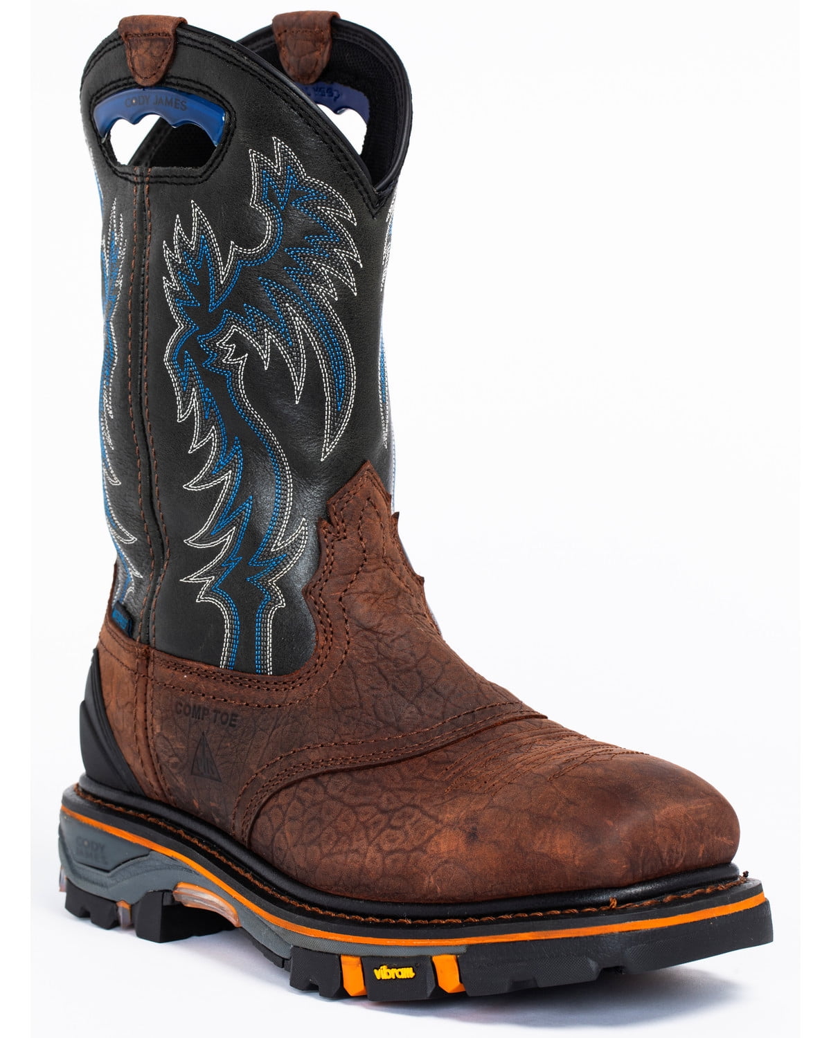 Men's Decimator Waterproof Western Work Boot Nano Composite Toe Brown ...