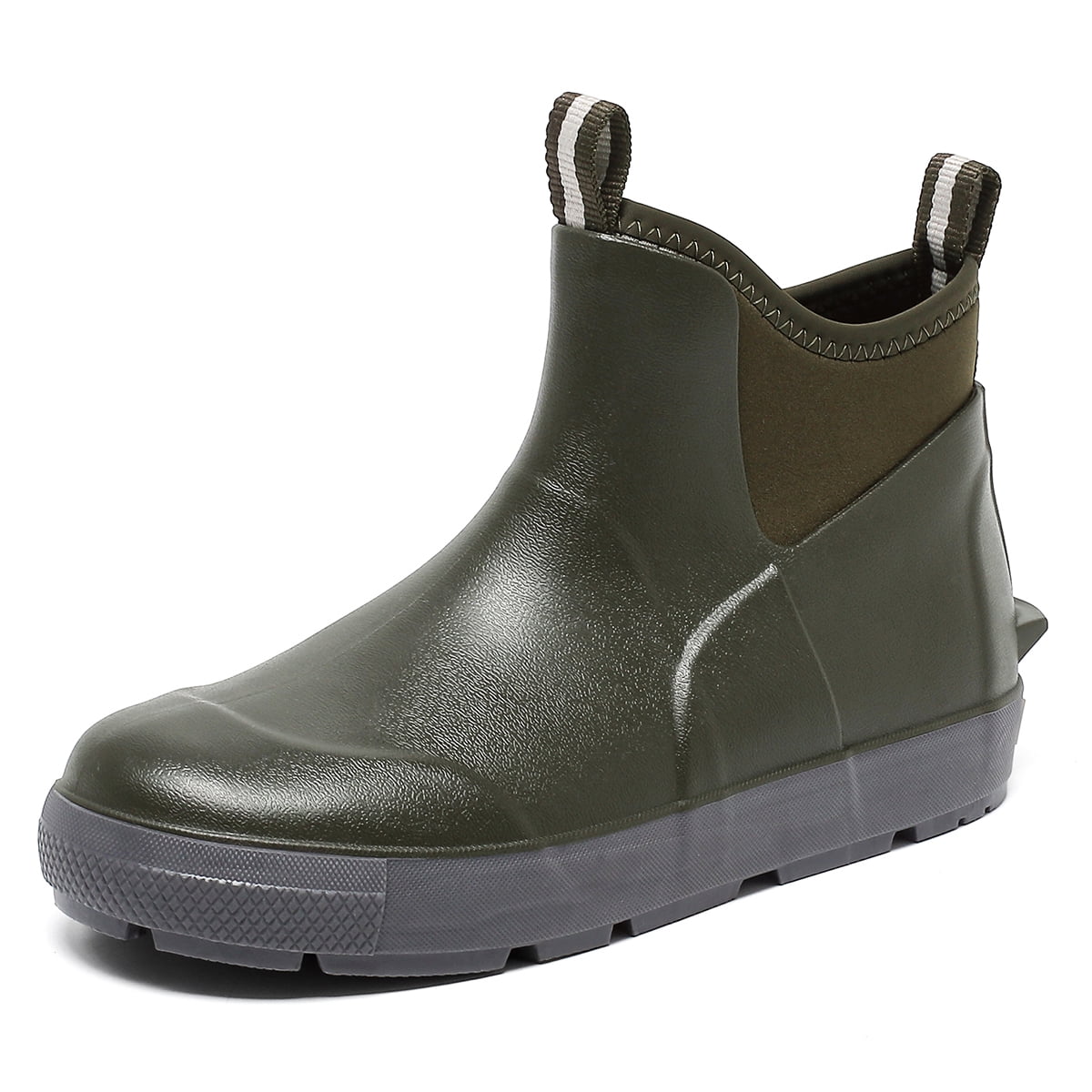 Lcamaw Men's Deck Boots, Waterproof Ankle Rain Boots with Anti-Slip ...