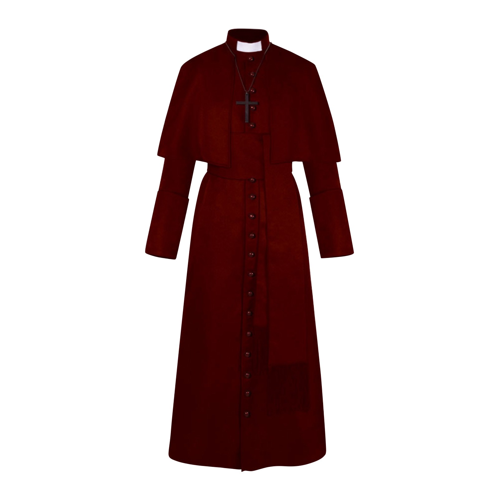 Men's Deluxe Priest Costume Authentic Religious Clergy Robe with Cross ...