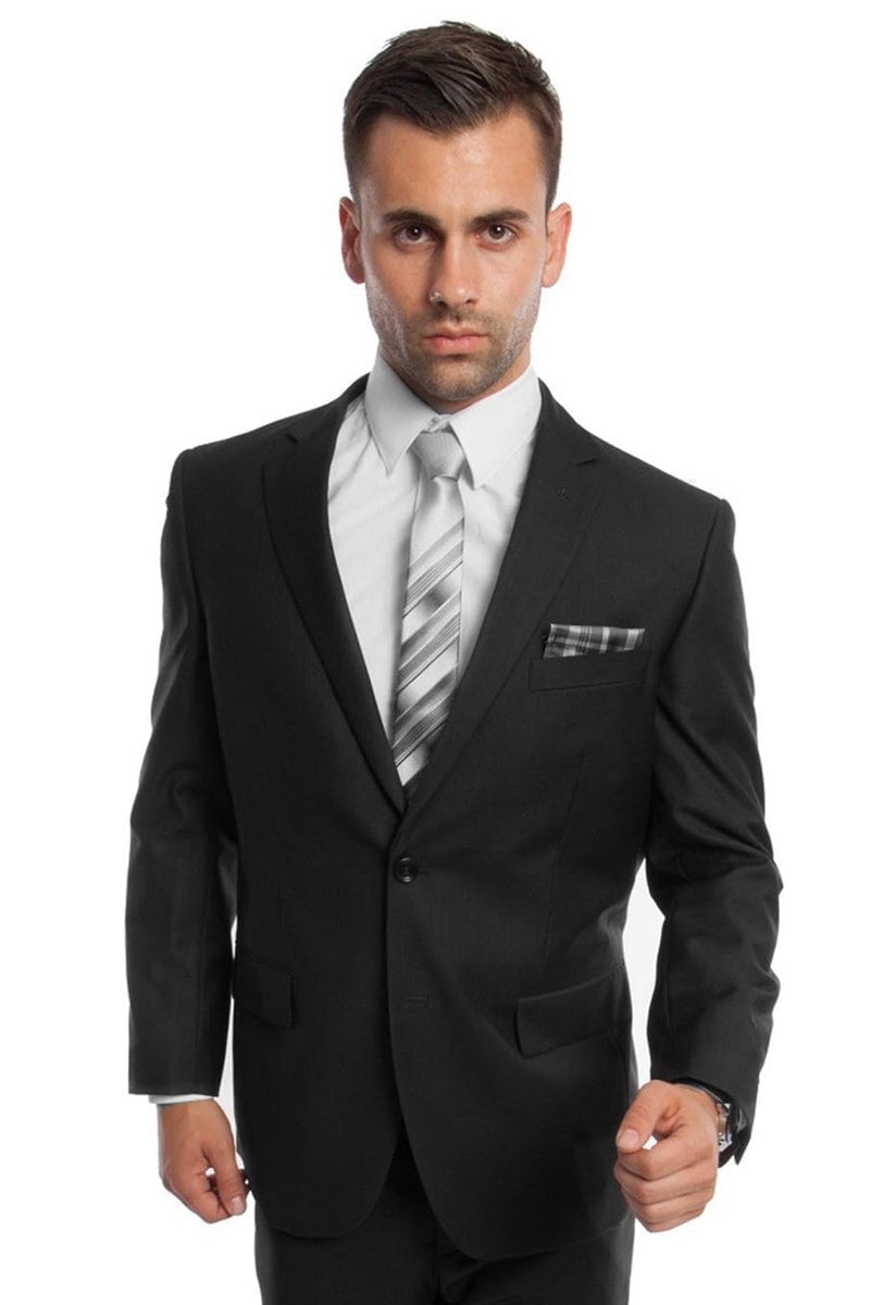 Men's Demantie Suits Modern Fit Black Business Suit Size 56 Regular ...