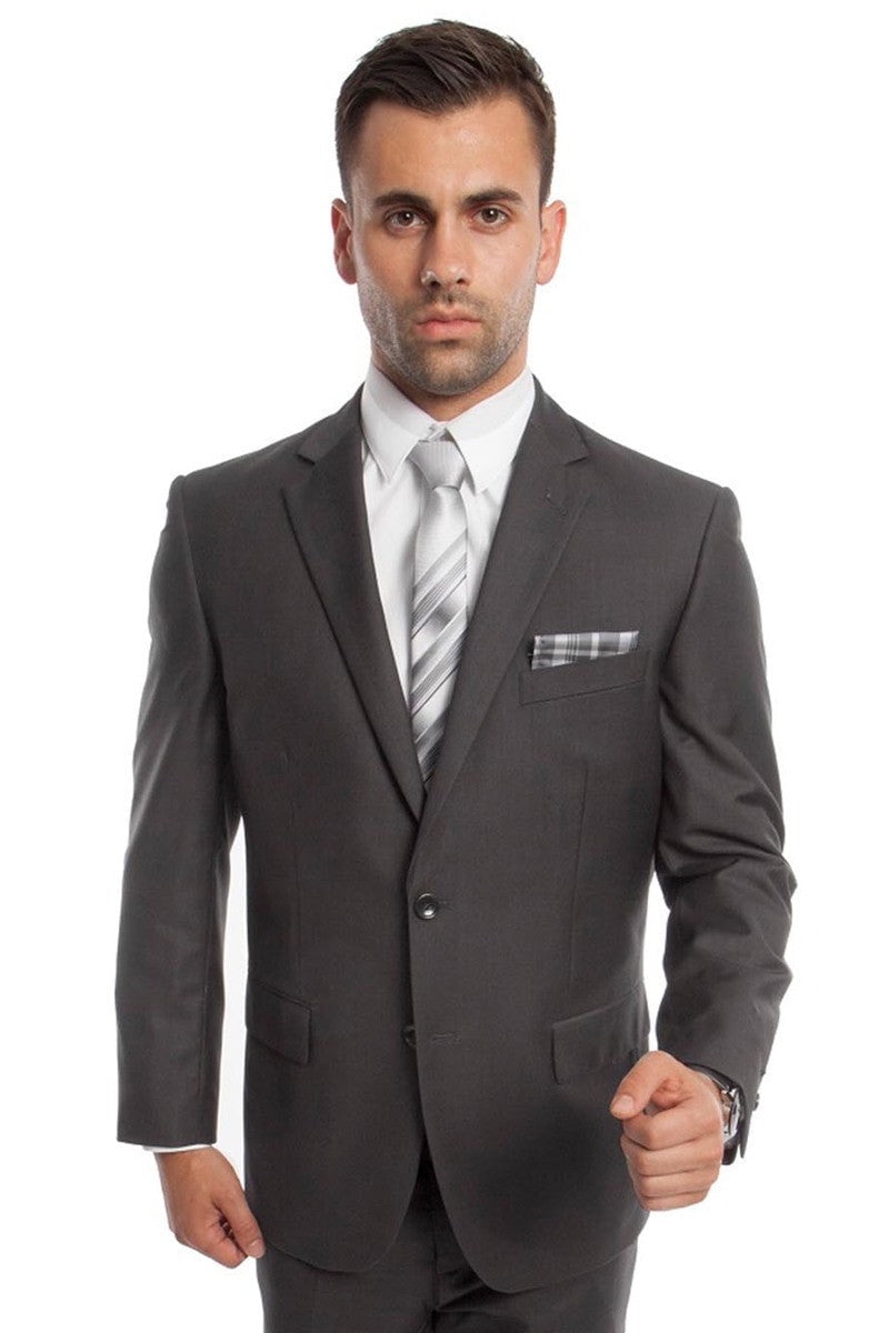 Men's Demantie Suits Modern Grey Business Suit Size 40 Long - Walmart.com