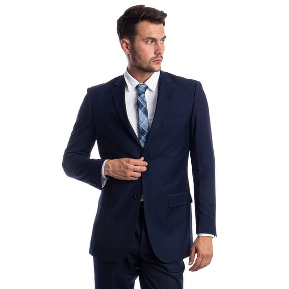 Men's Demantie Suits Modern Navy Blue Business Suit Two Buttons Size 48 ...