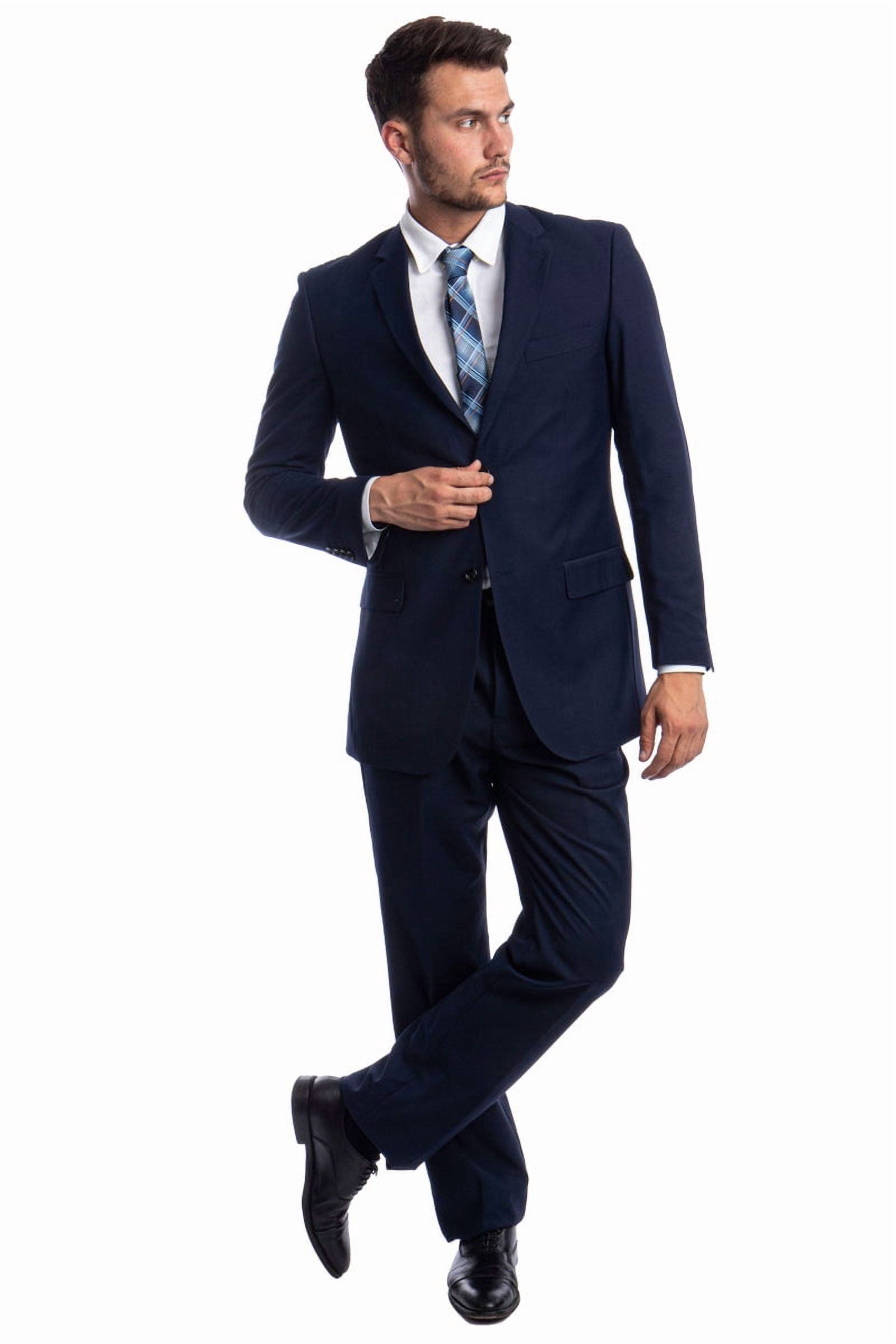 Men's Demantie Suits Modern Navy Blue Business Suit Two Buttons Size 62 ...