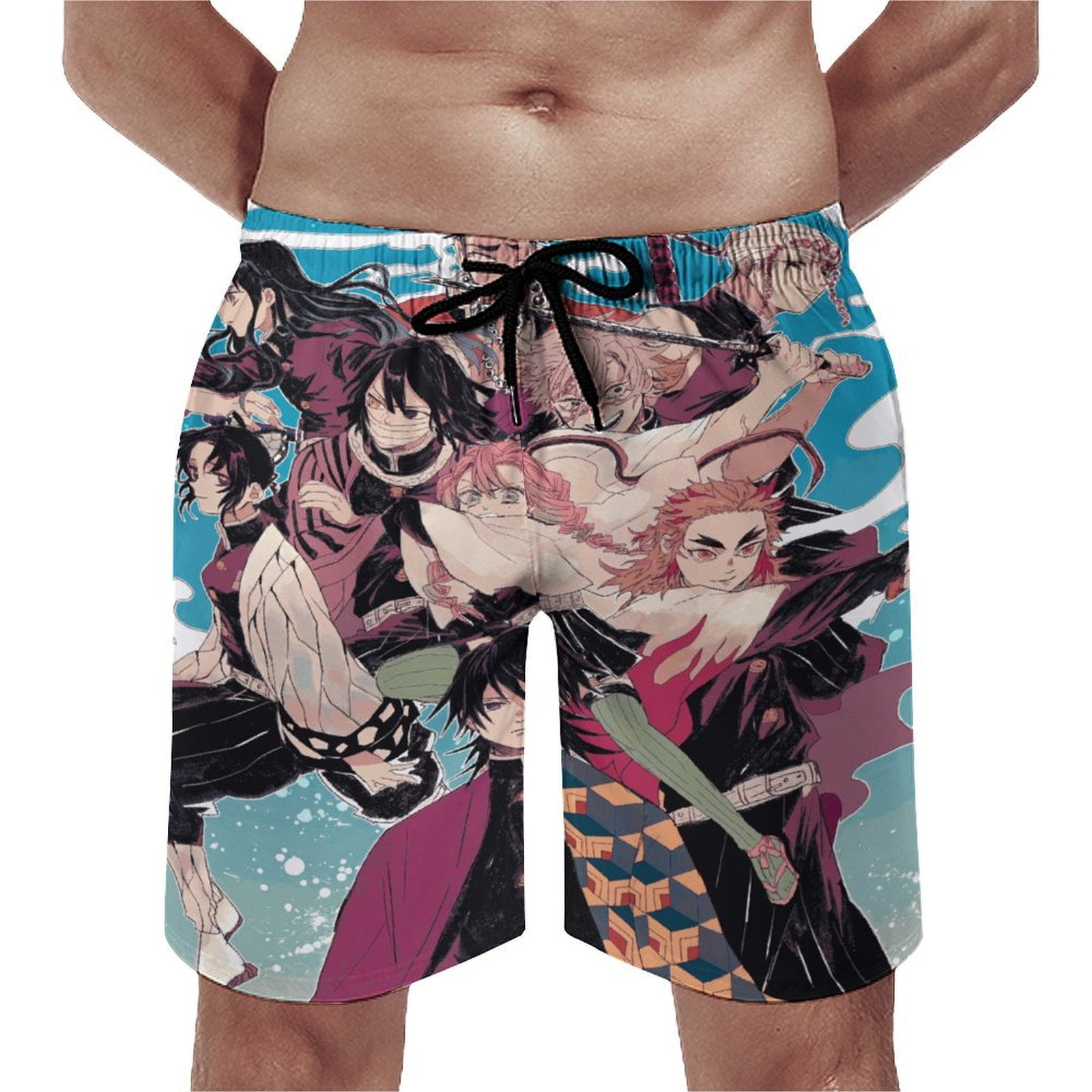 Men's Demon Slayer Swim Trunks Quick Dry Beach Shorts with Pockets Swim ...