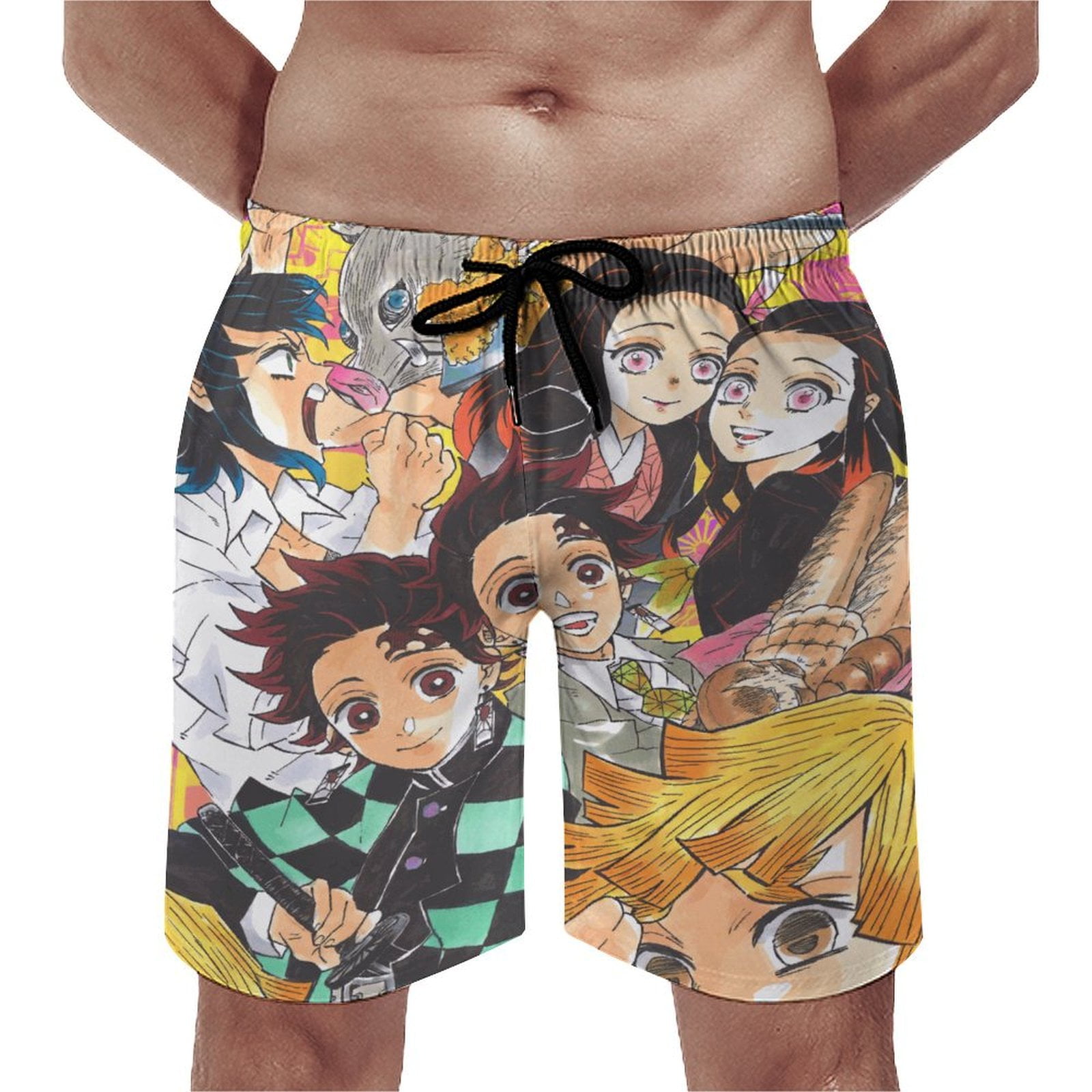 Men's Demon Slayer Swim Trunks Quick Dry Beach Shorts with Pockets Swim ...