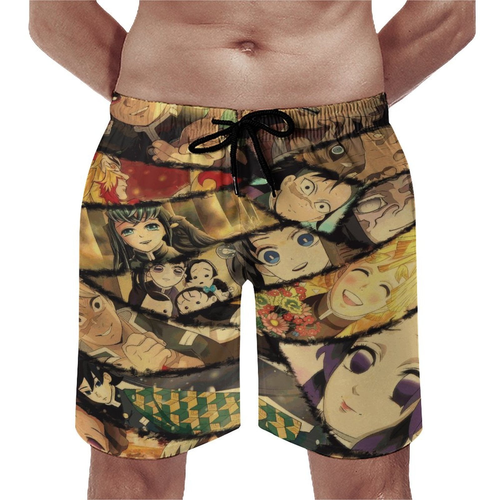 Men's Demon Slayer Swim Trunks Quick Dry Beach Shorts with Pockets Swim ...