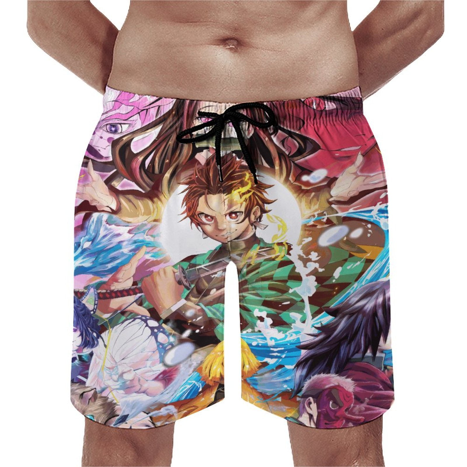 Men's Demon Slayer Swim Trunks Quick Dry Beach Shorts with Pockets Swim ...