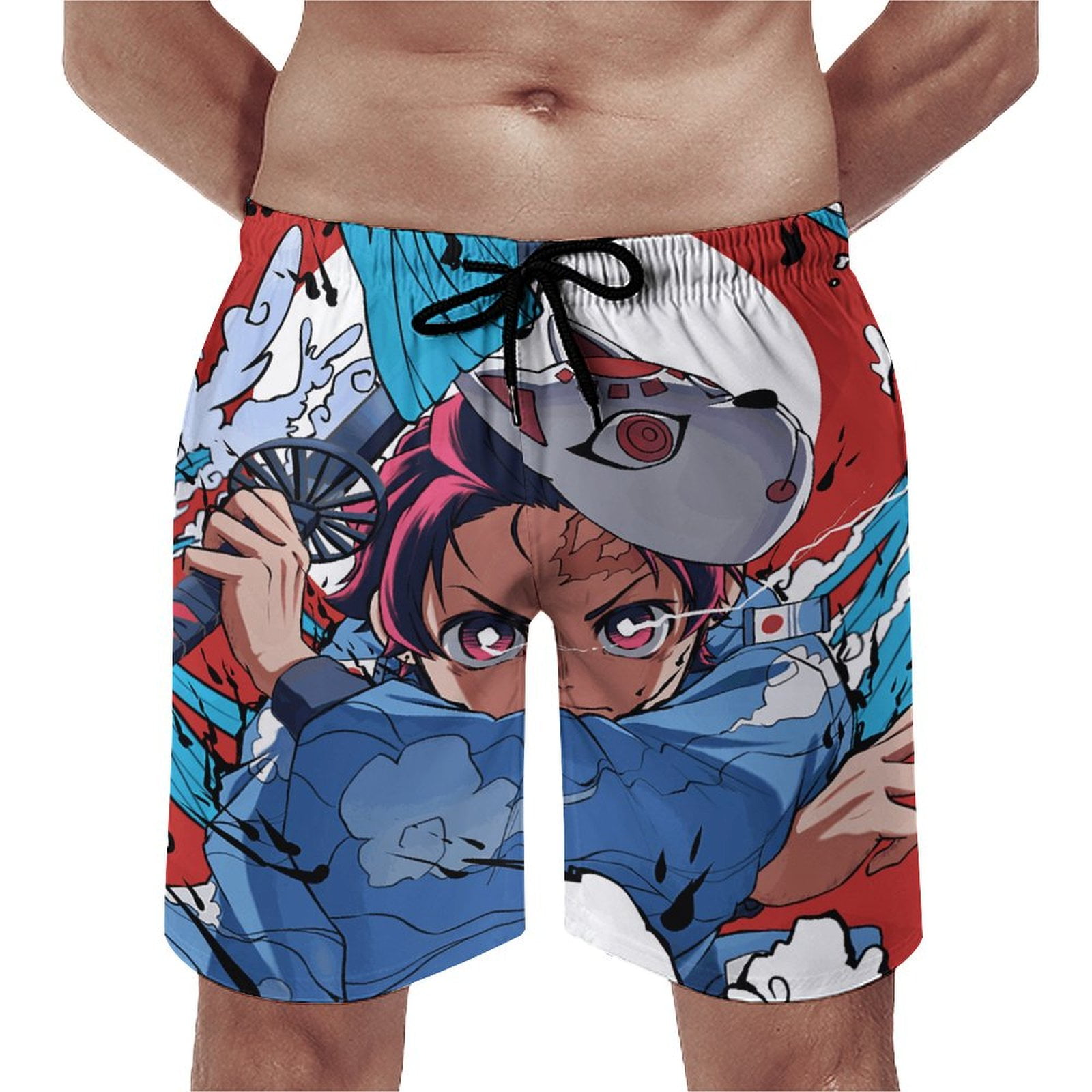 Men's Demon Slayer Swim Trunks Quick Dry Beach Shorts with Pockets Swim ...